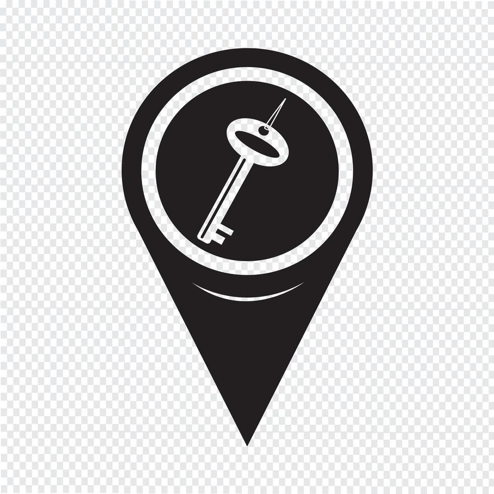 Map Pointer Key Icon 644737 Vector Art at Vecteezy