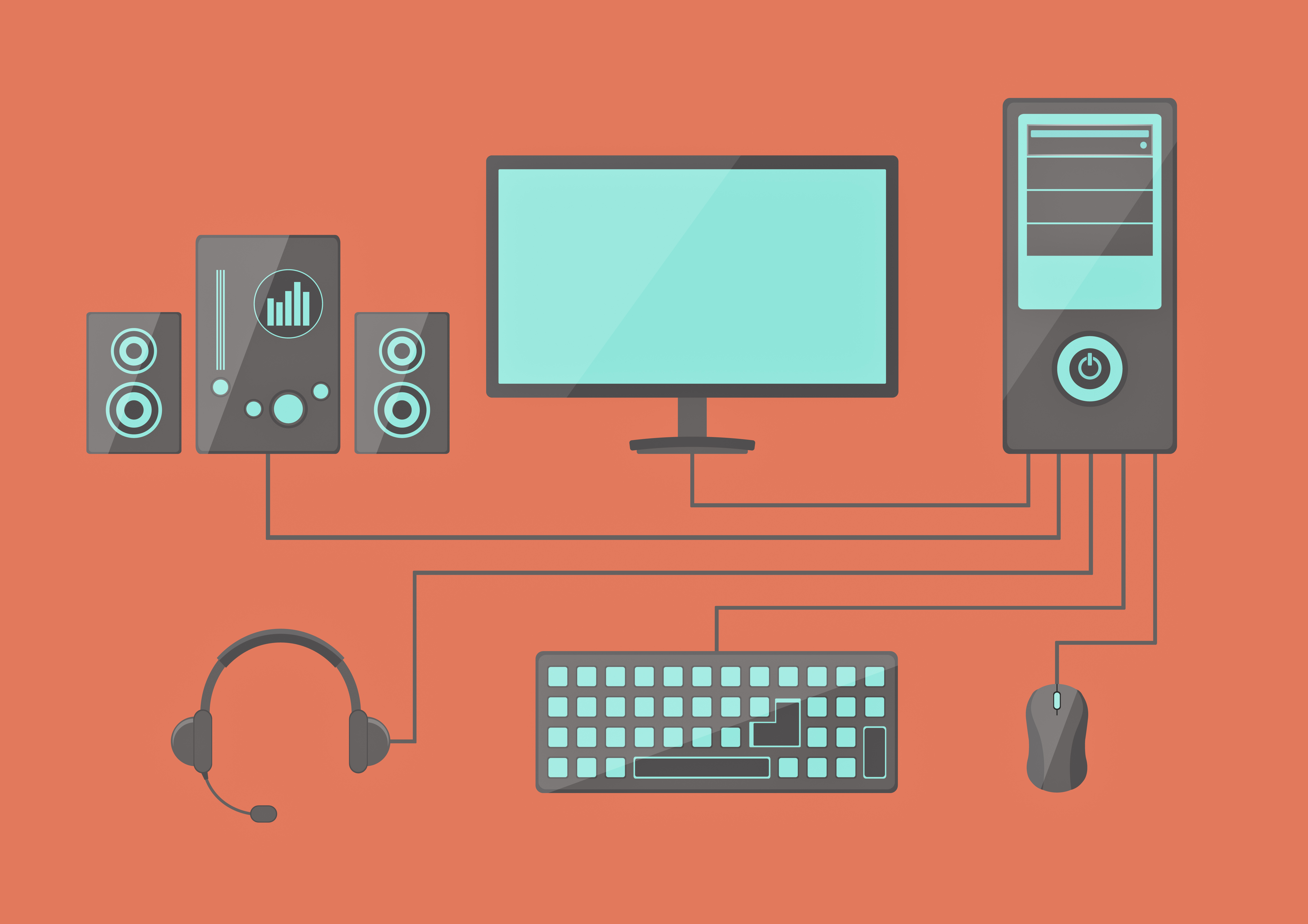 retro computer set 646587 Vector Art at Vecteezy