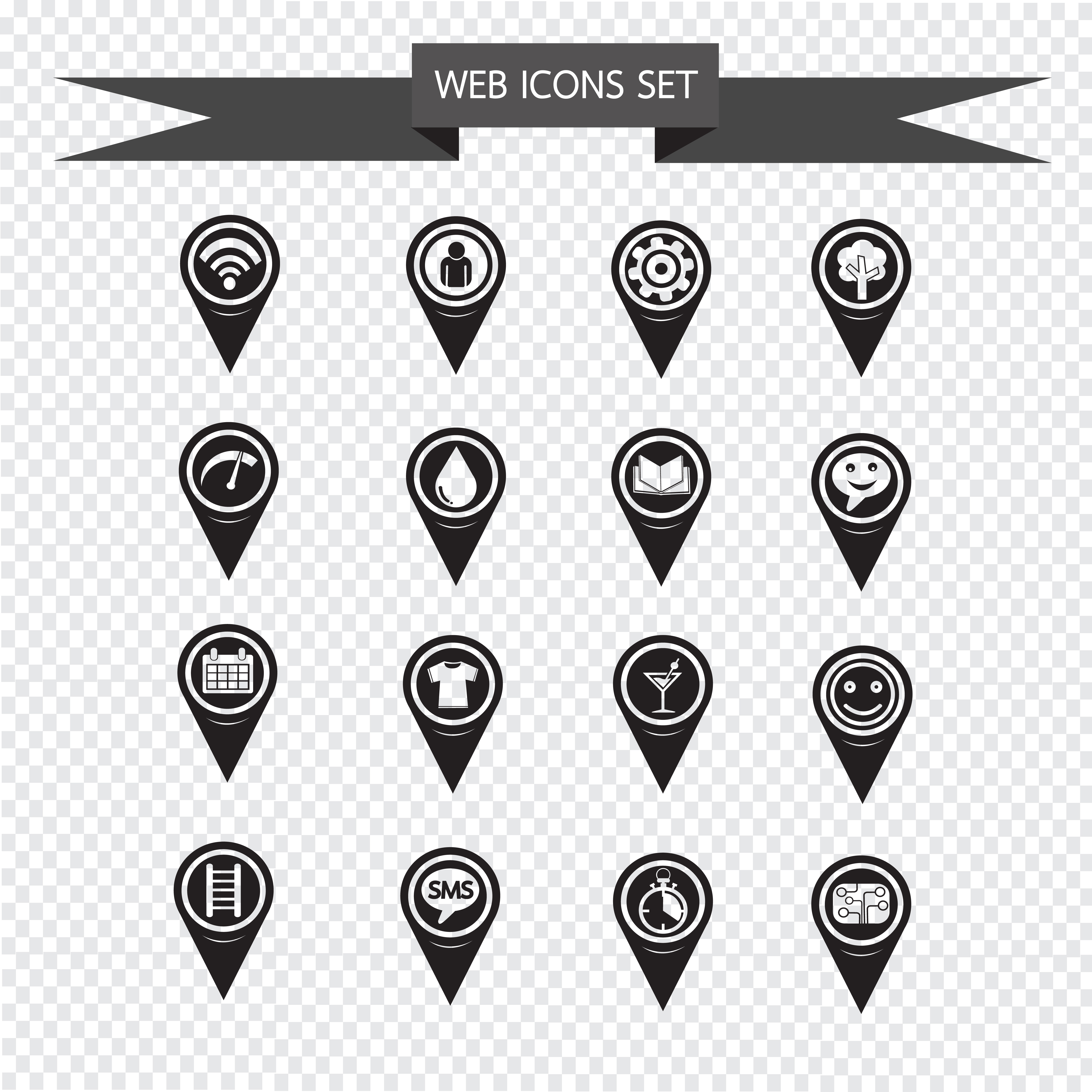 Set of Map Pointer icons for website and communication 646765 Vector Art at Vecteezy