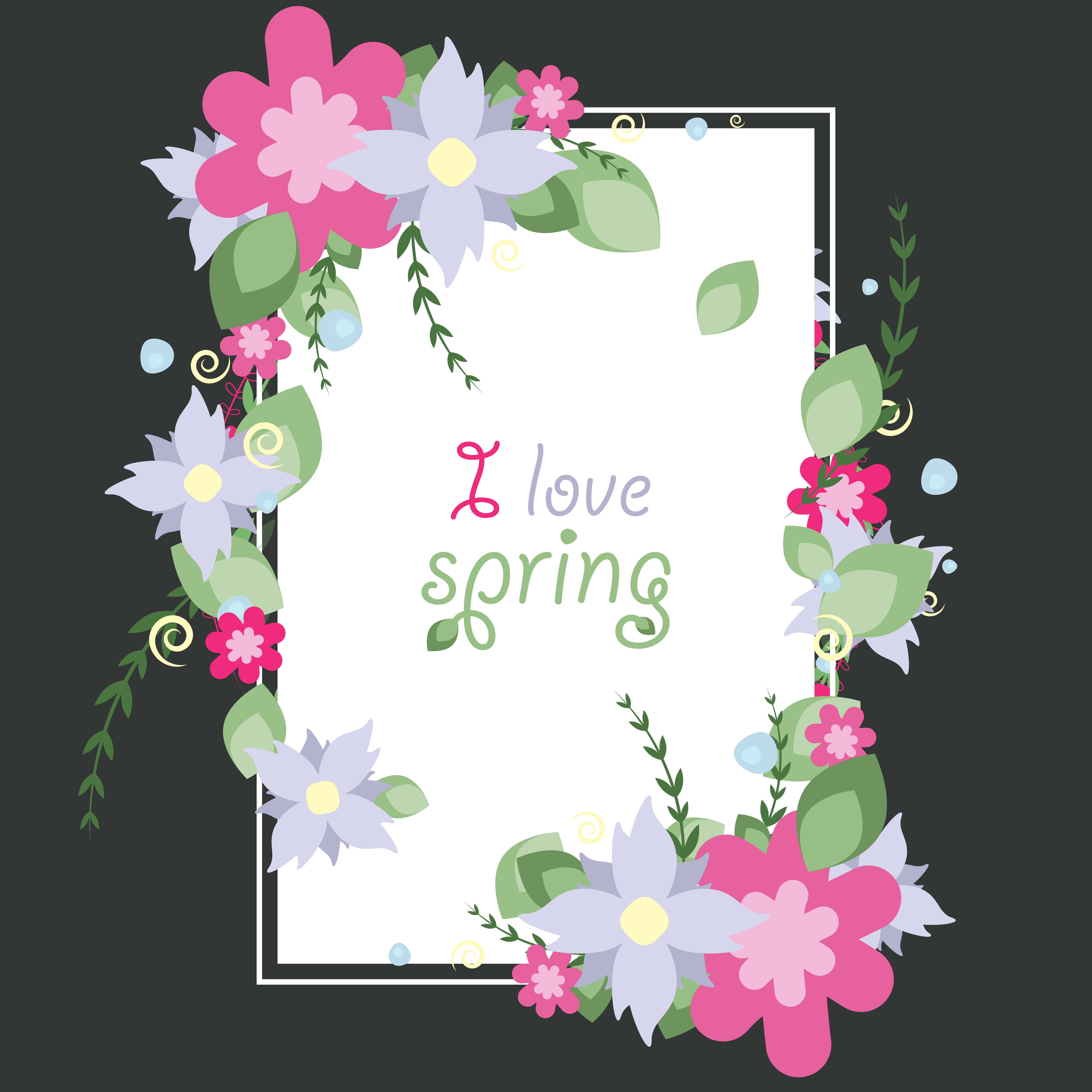 Vector Vignette of spring vector flowers 647564 Vector Art at Vecteezy