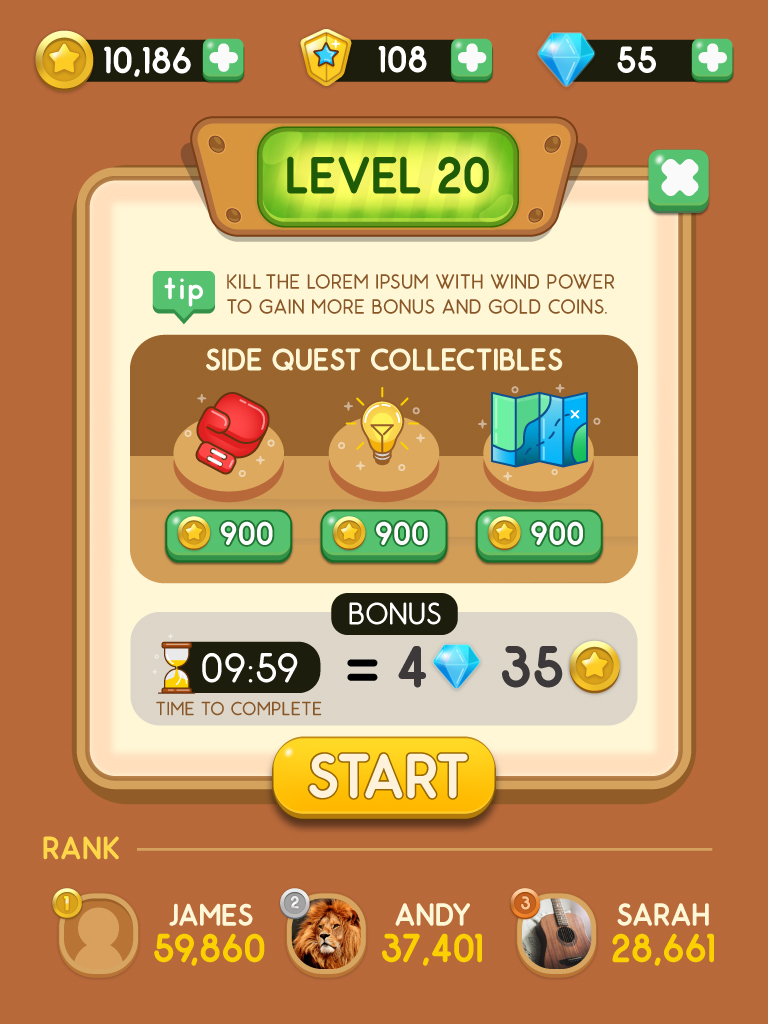 Mobile Game Ui Vector Art Icons And Graphics For Free Download