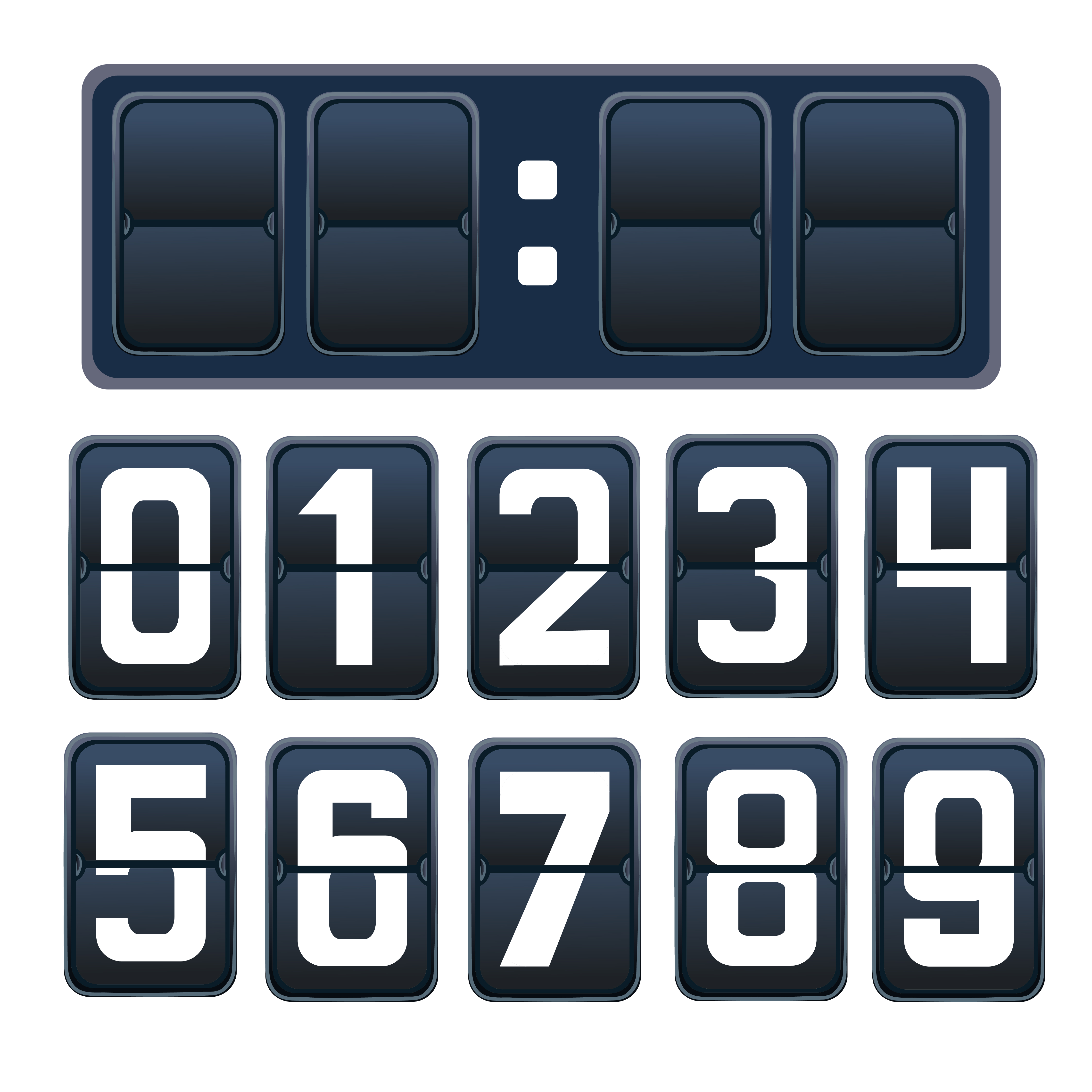 Vector illustration of a countdown timer, mechanical scoreboard ... Vector illustration of a countdown timer, mechanical scoreboard ...