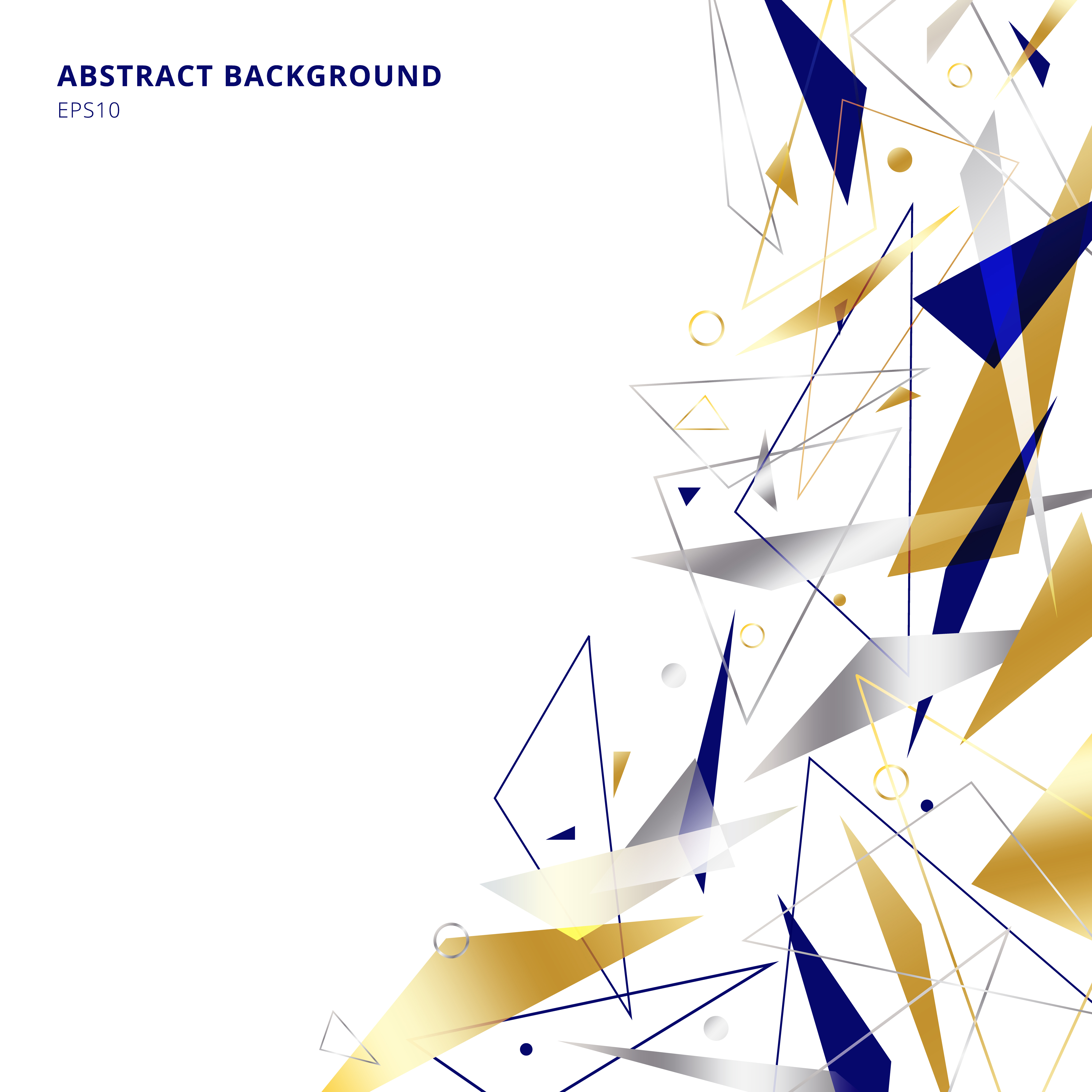 Abstract polygonal geometric triangles shapes and lines gold, silver ...