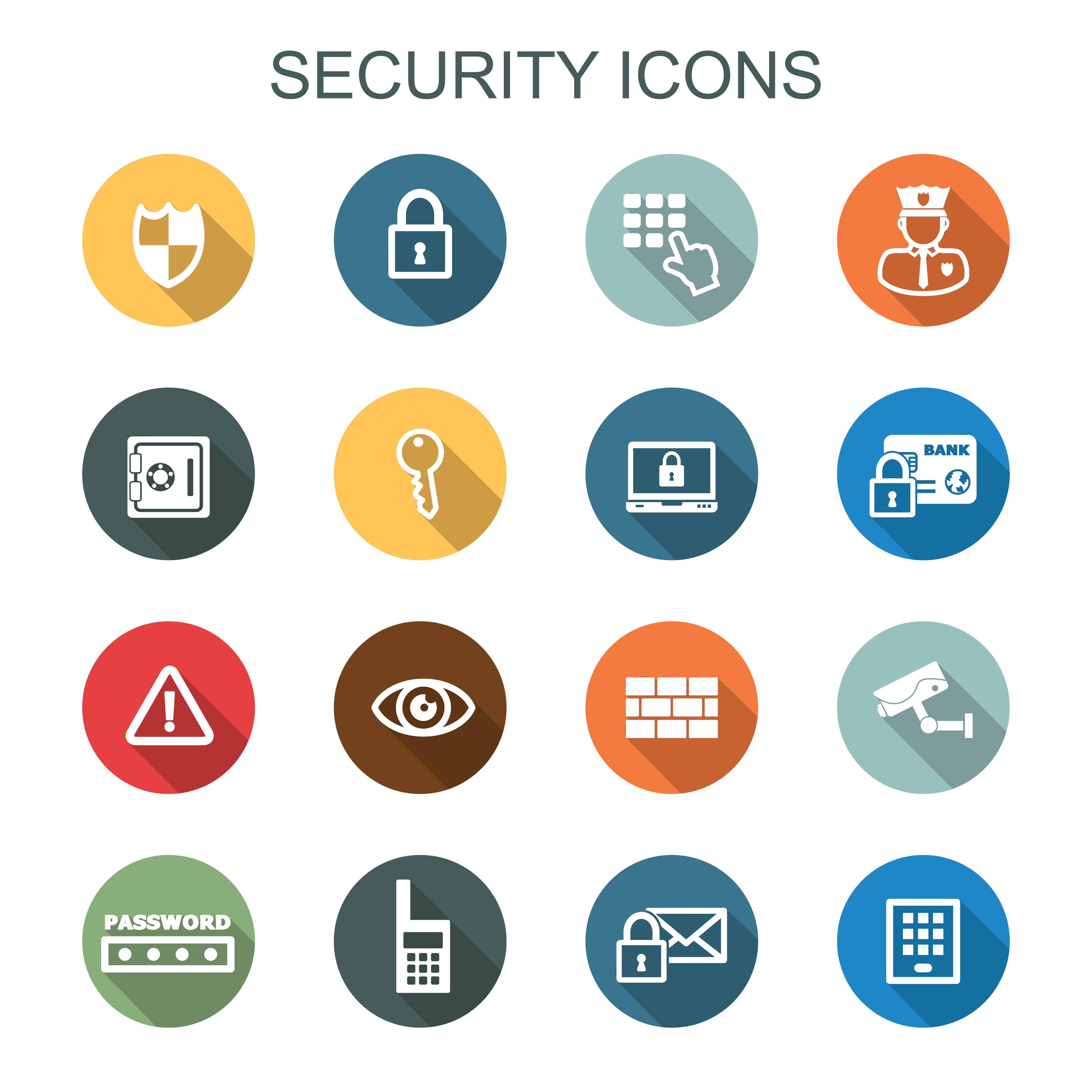 security long shadow icons 650153 Vector Art at Vecteezy security long shadow icons 650153 Vector Art at Vecteezy