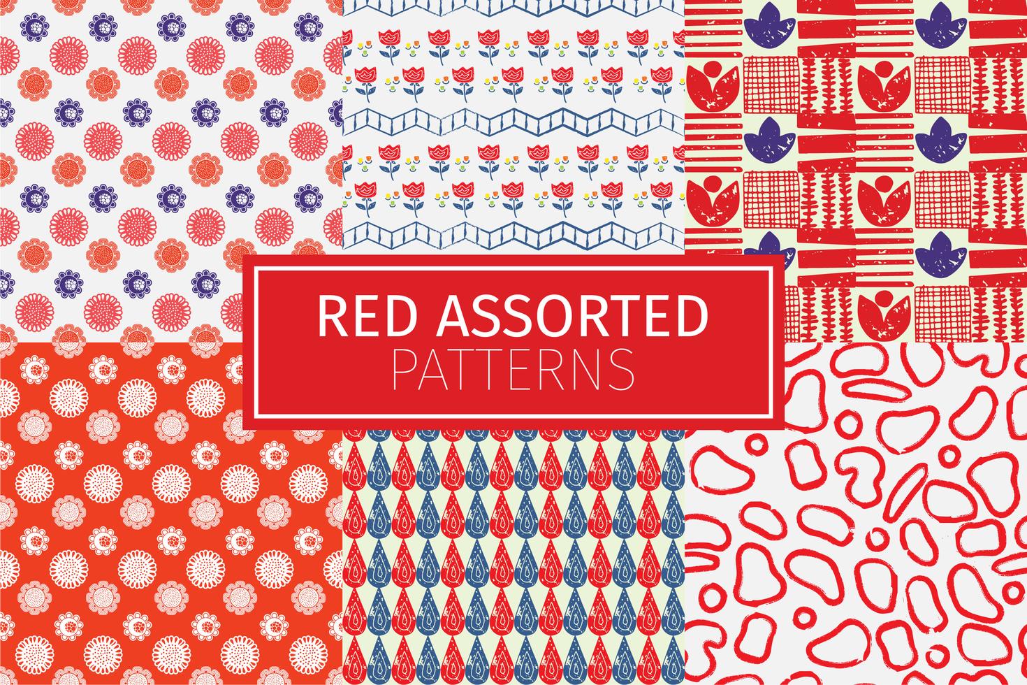 Red Assorted Patterns 651032 Vector Art at Vecteezy