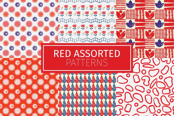 Red Assorted Patterns 651032 Vector Art at Vecteezy