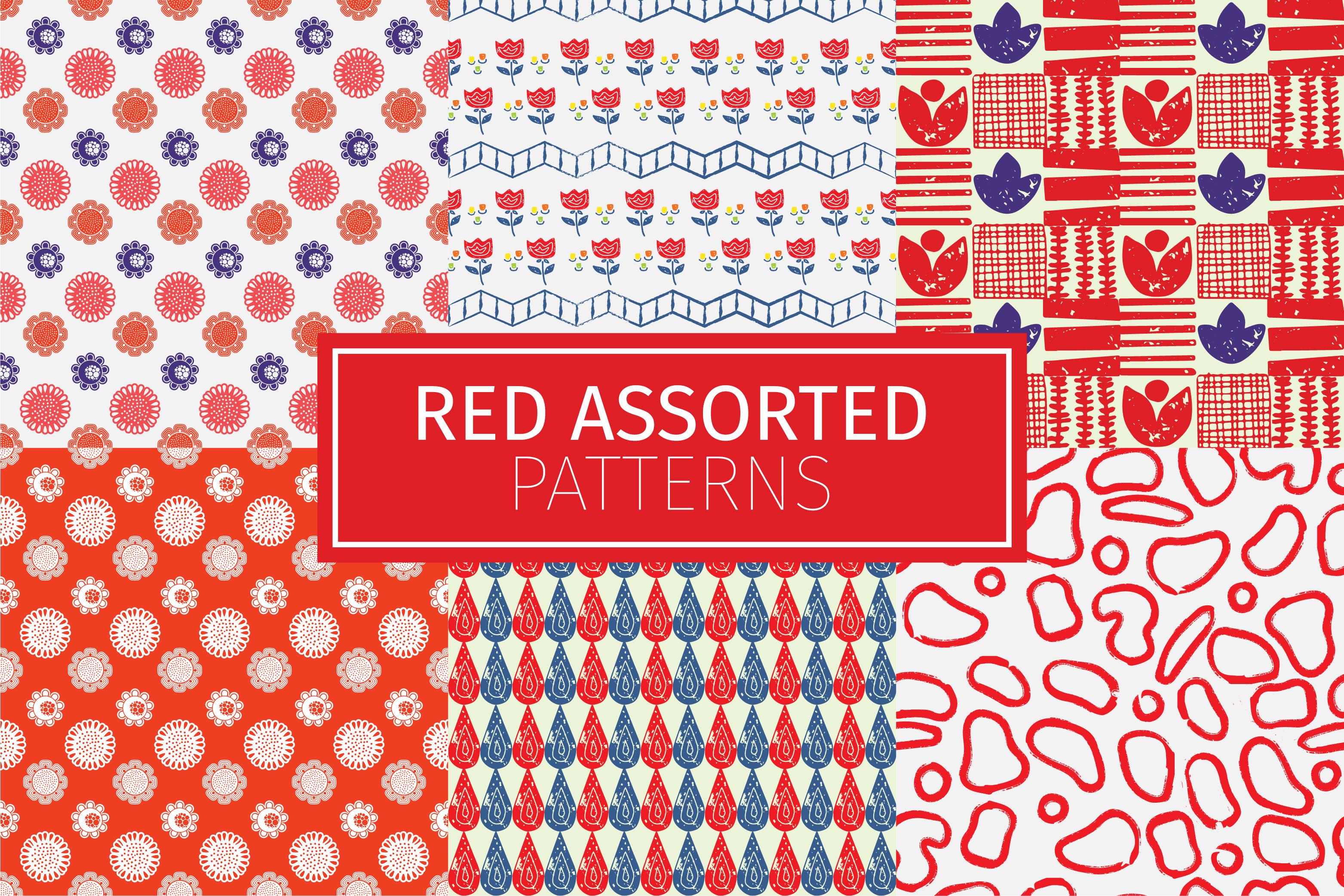 Red Assorted Patterns 651032 Vector Art at Vecteezy