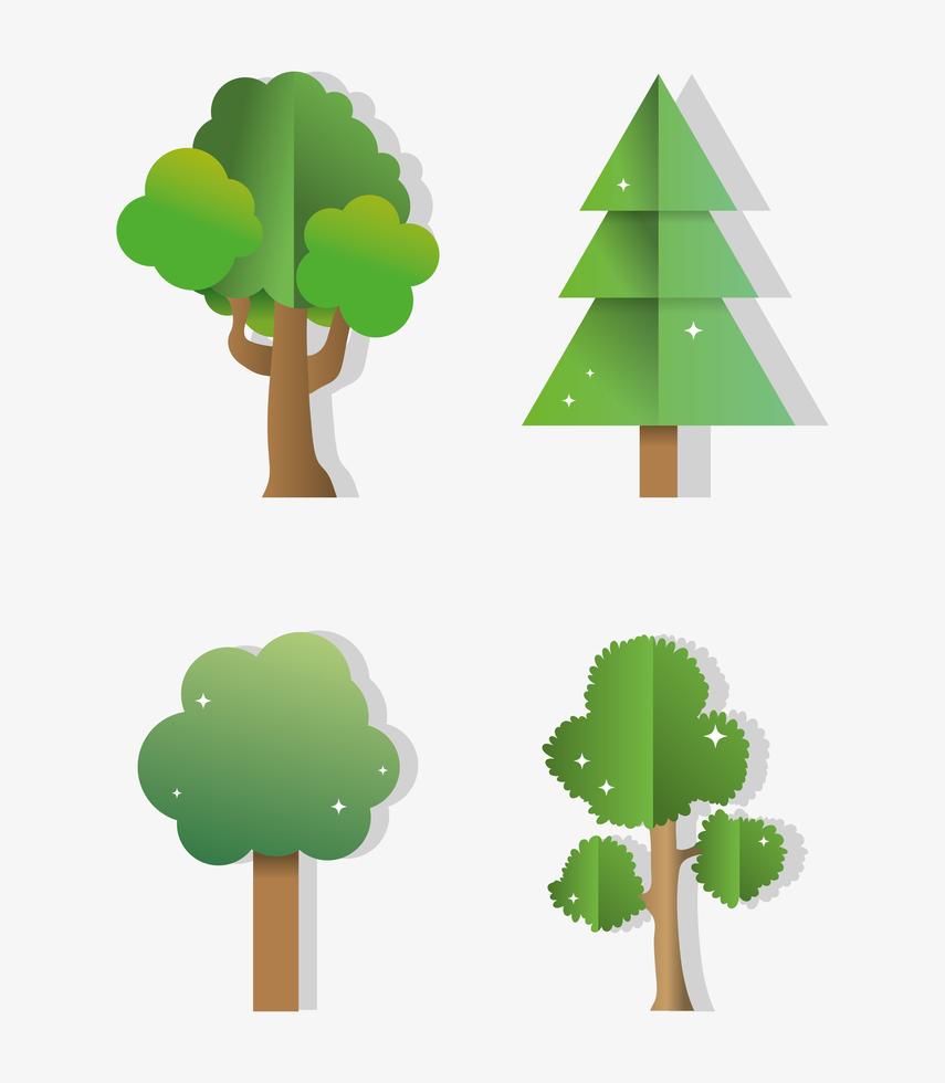 Set of paper art icons 652008 Vector Art at Vecteezy