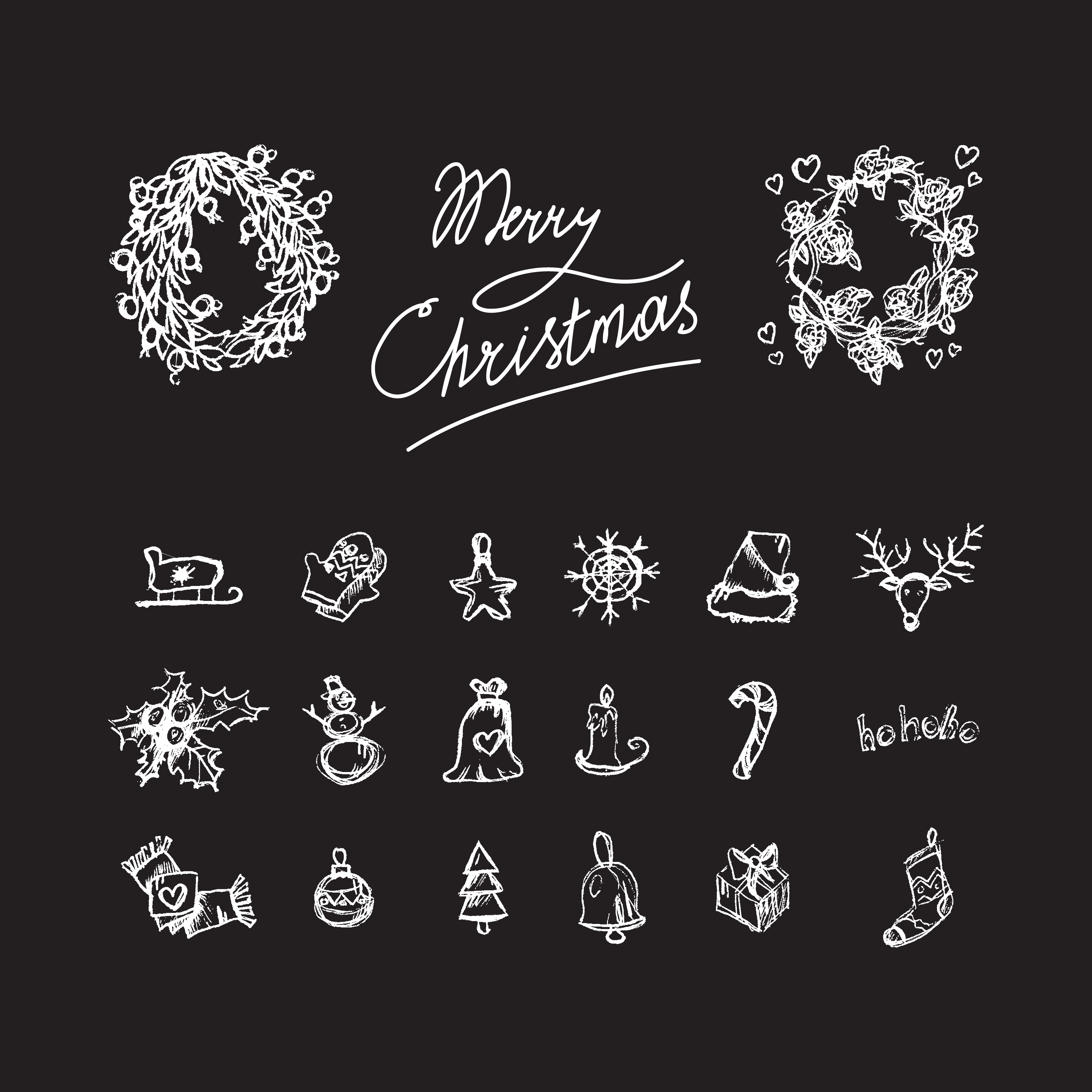 Merry Christmas icons 656901 Vector Art at Vecteezy