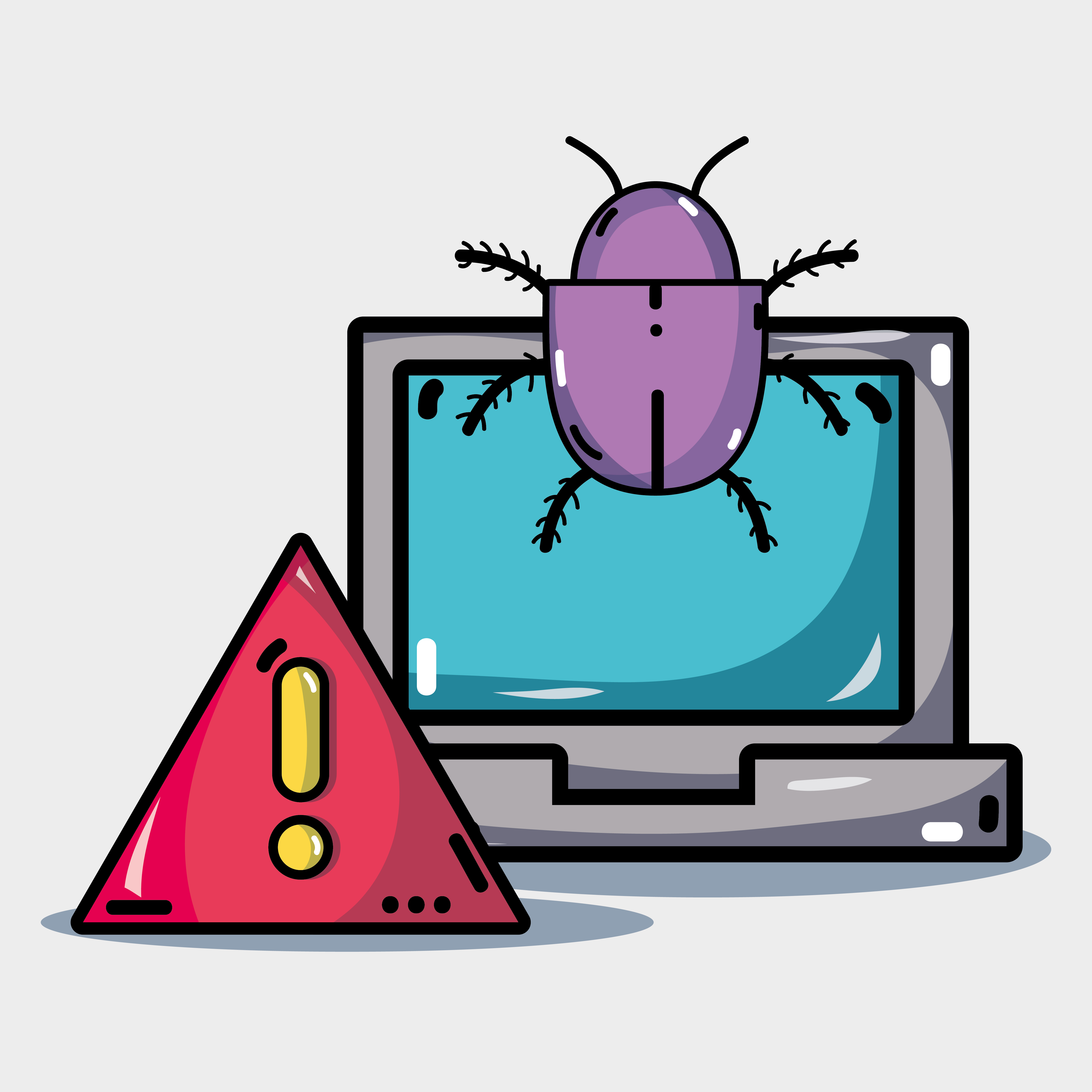 computer with virus in the system information 658947 Vector Art at Vecteezy