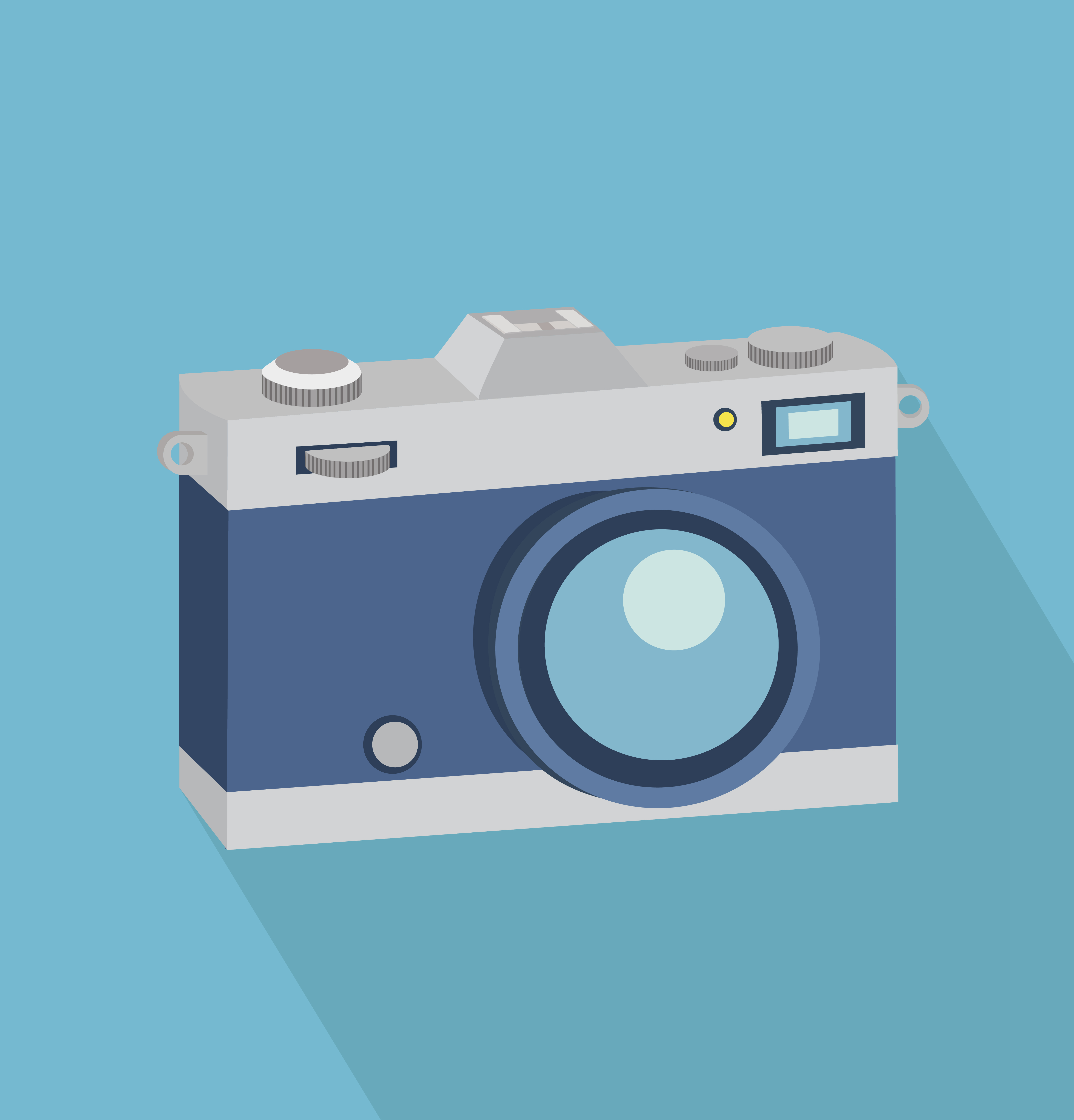 Vintage Camera Flat Style With Long Shadow 661250 Vector Art At Vecteezy