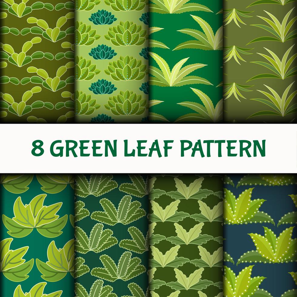 Green Leaf Pattern Set 661445 Vector Art at Vecteezy