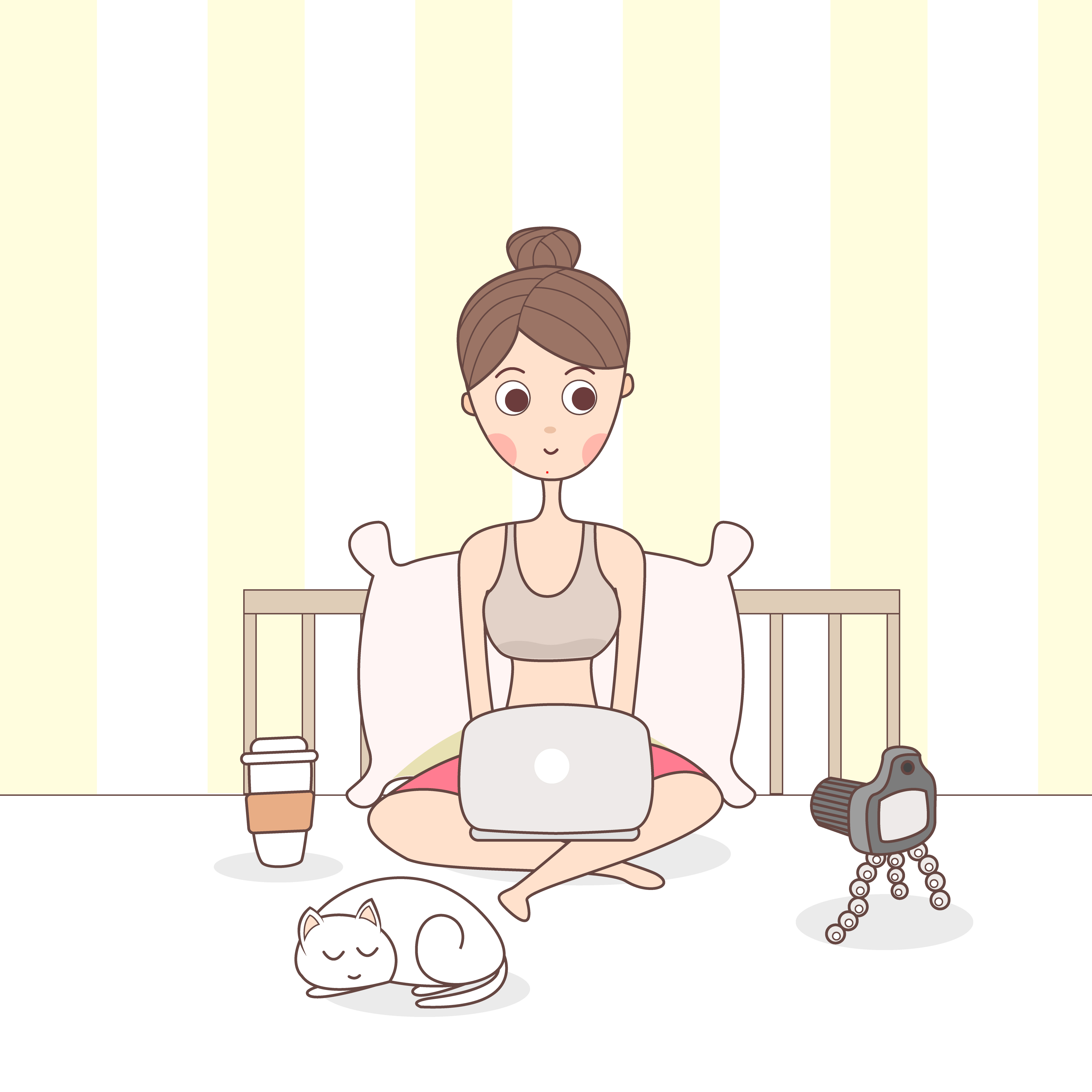Blogger Girl Creating Content 661677 Vector Art At Vecteezy
