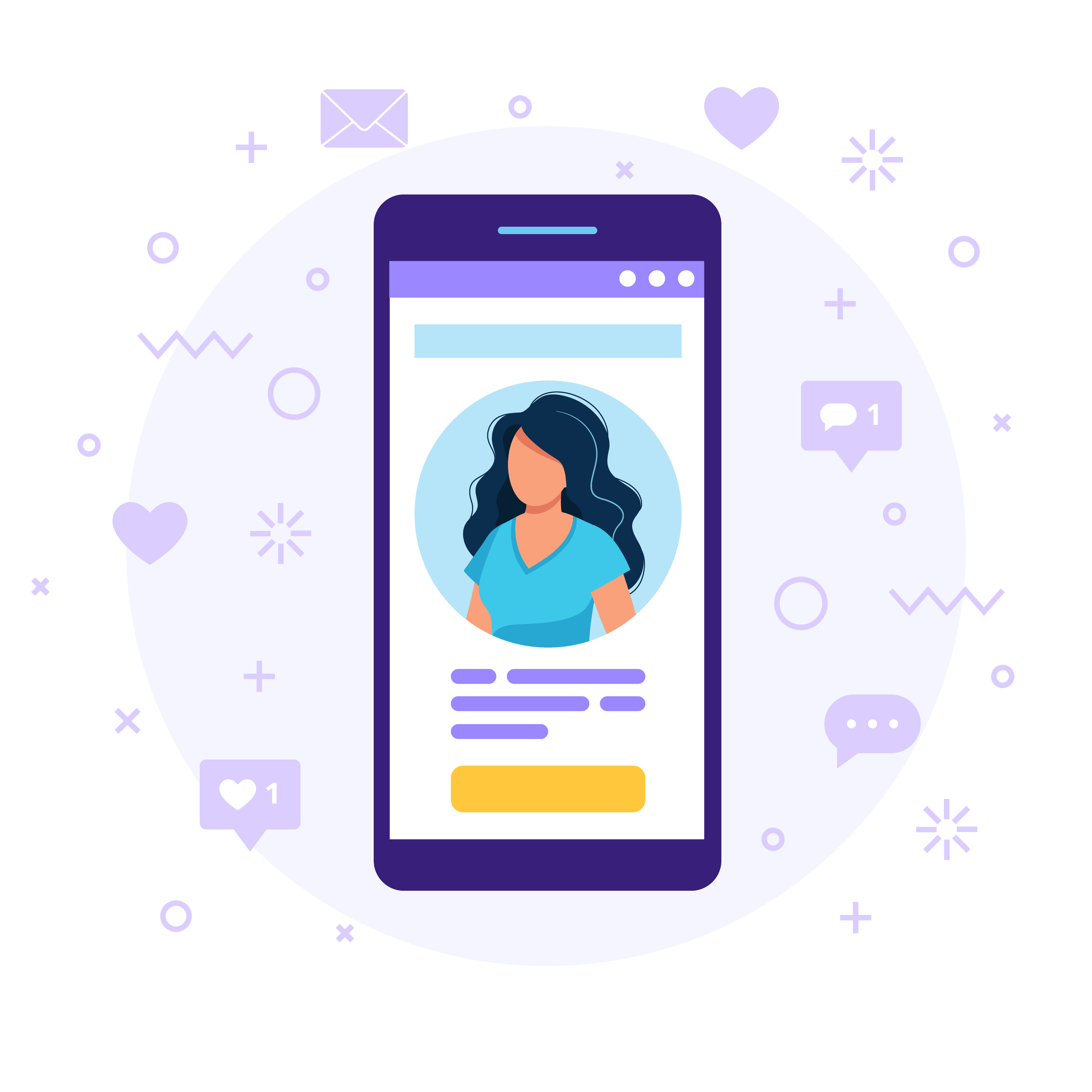 Social Media Profile On Smartphone 662025 Vector Art At Vecteezy