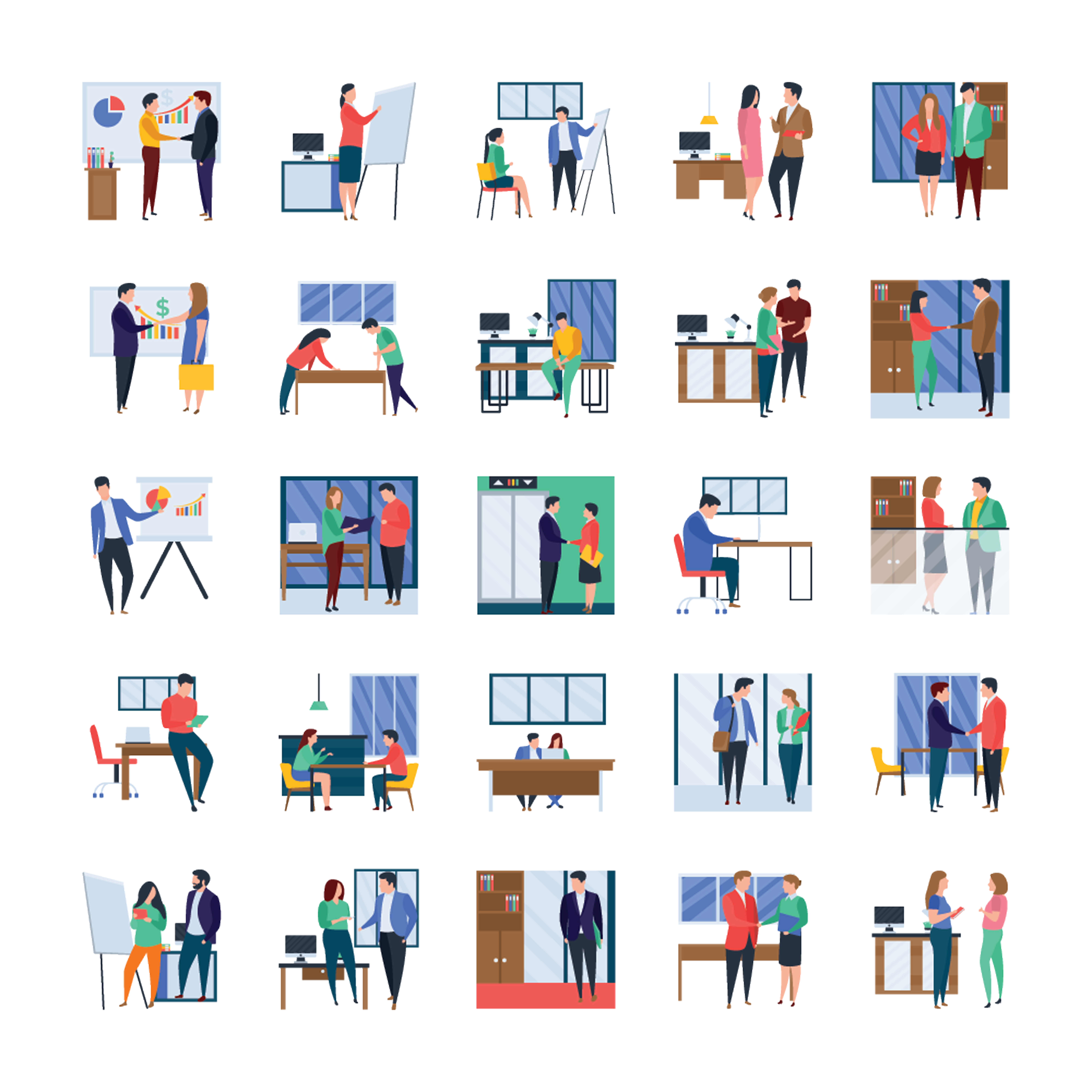 Business Meetings And Office Flat Icon Set 662456 Vector Art At Vecteezy business-meetings-and-office-flat-icon-set-662456-vector-art-at-vecteezy