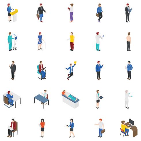 Professional People Isometric Icons Set 662563 Vector Art at Vecteezy