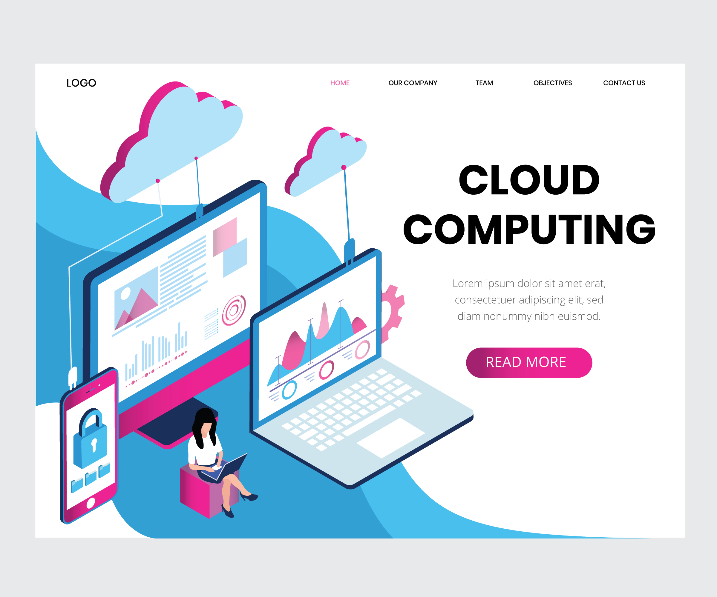 Cloud Computing isometric 662834 Vector Art at Vecteezy