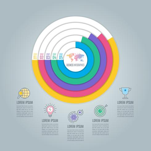 Loading infographic design business concept with 5 options, parts or ...