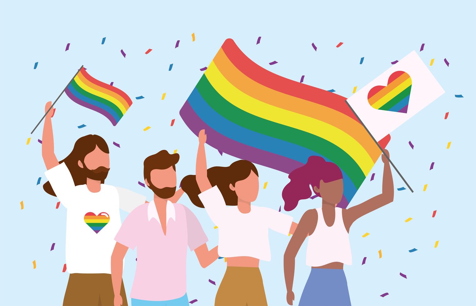 Comunidad Lgbt Unida Por La Celebración De La Libertad 665357 Vector En