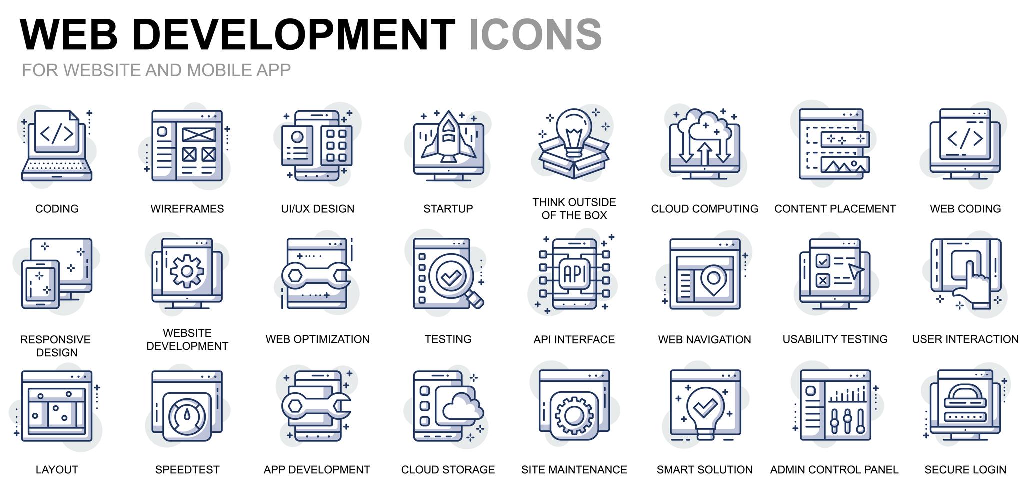 Web Design and Development Line Icons 665600 Vector Art at Vecteezy