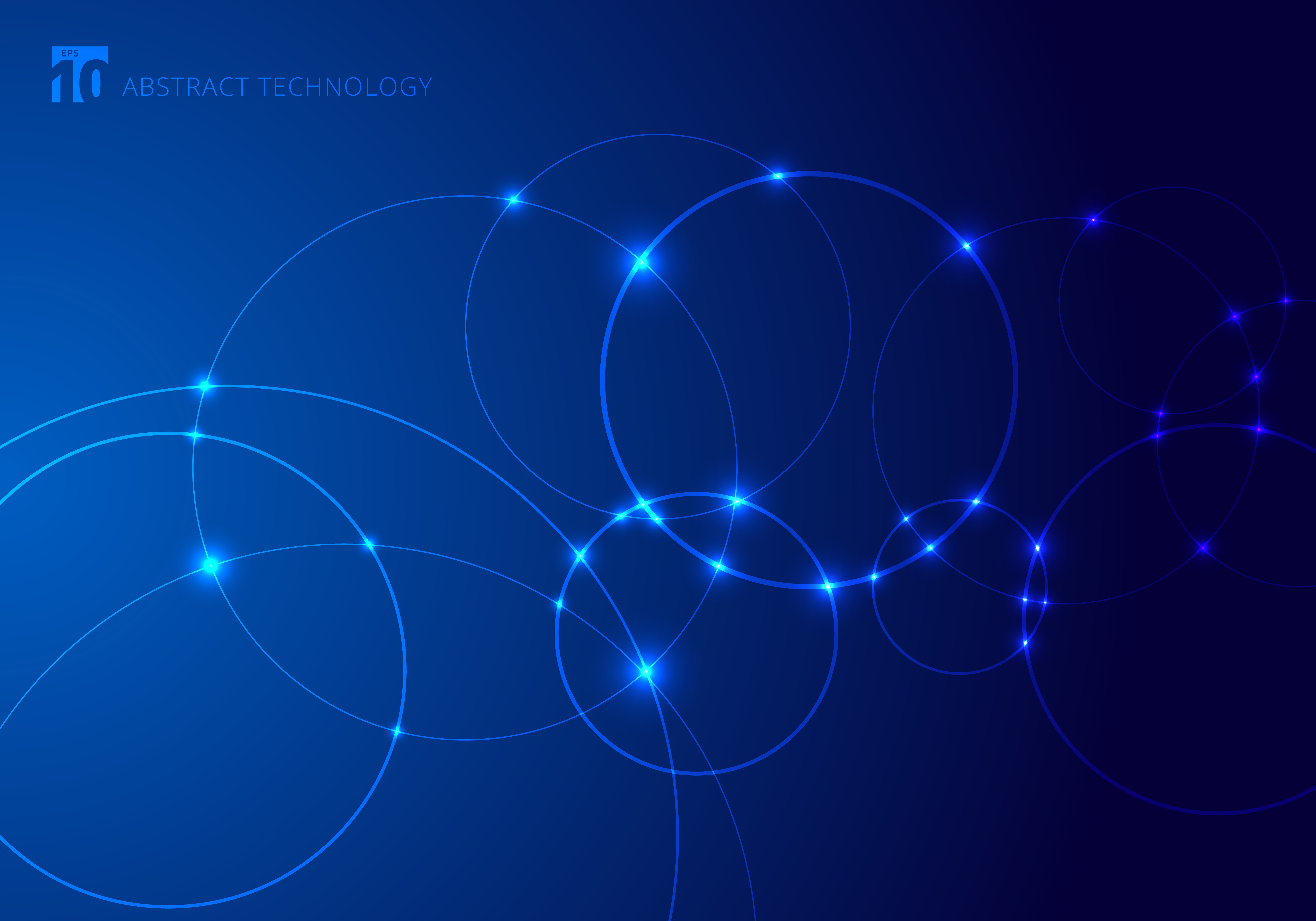 Circles And Dots Overlapping On Blue Background In Technology Style 665622 Vector Art At Vecteezy
