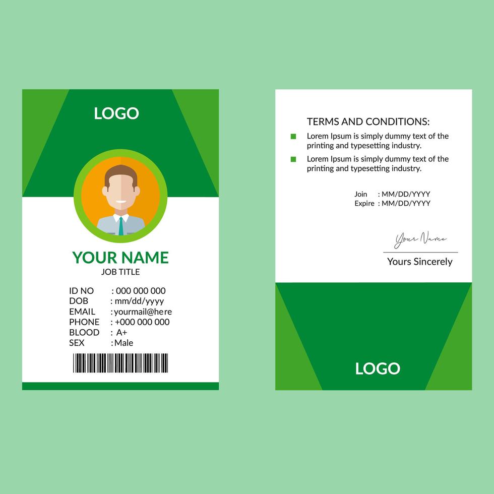 Id Card Template 667381 Vector Art At Vecteezy