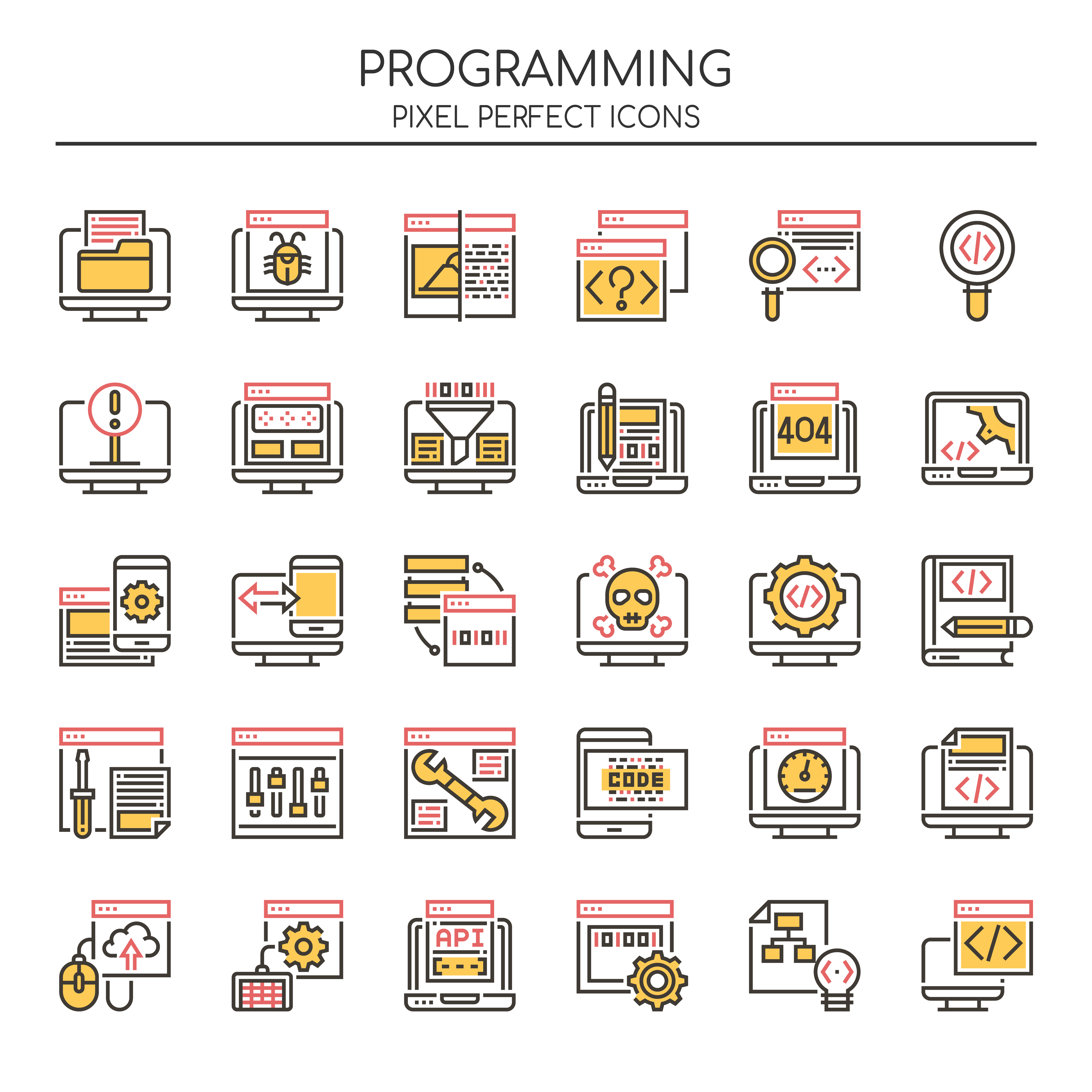 Set Of Duotone Thin Line Programming Icons 668042 Vector Art At Vecteezy 8300