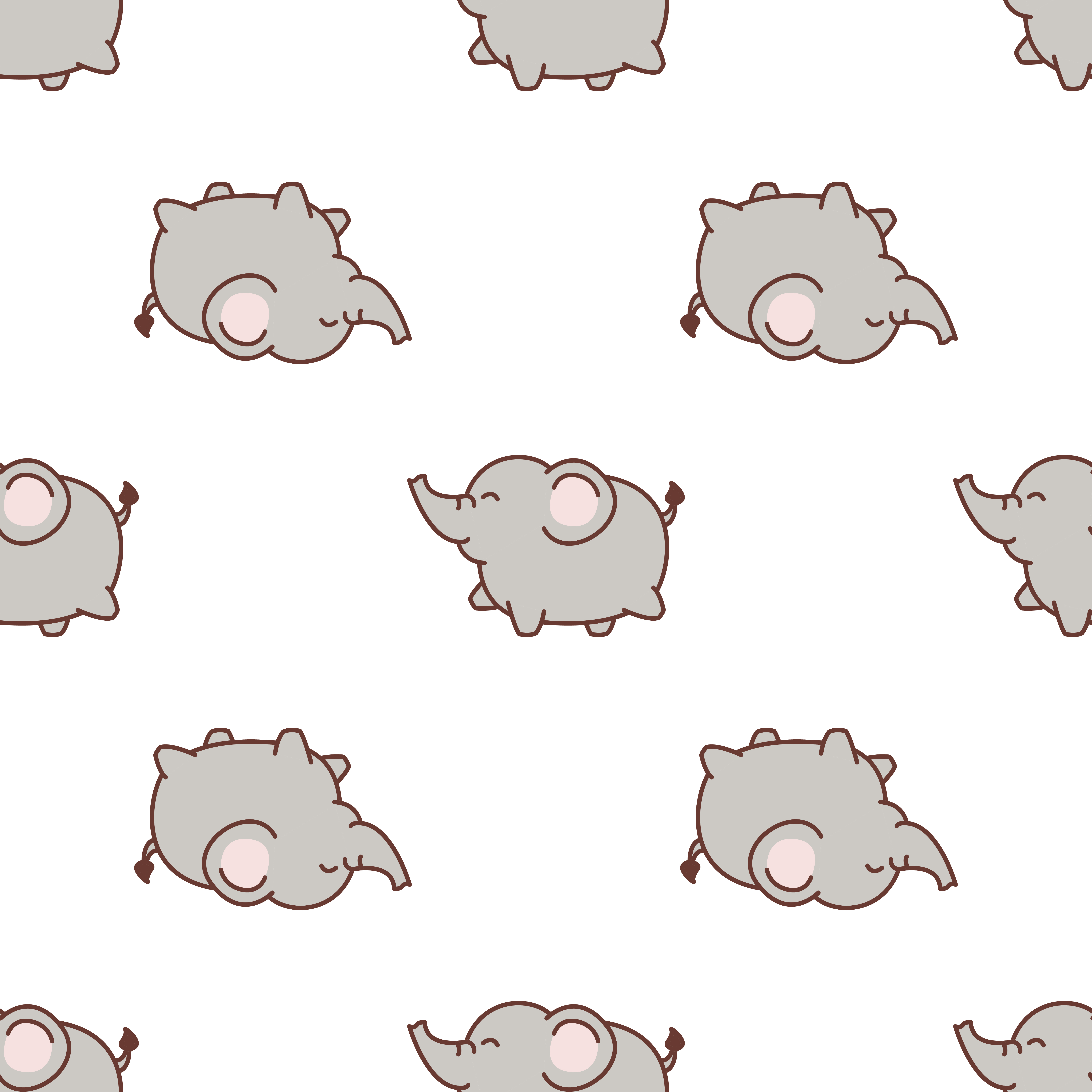 Cute Elephant Walking Cartoon Seamless Pattern 668816 Vector Art At Vecteezy