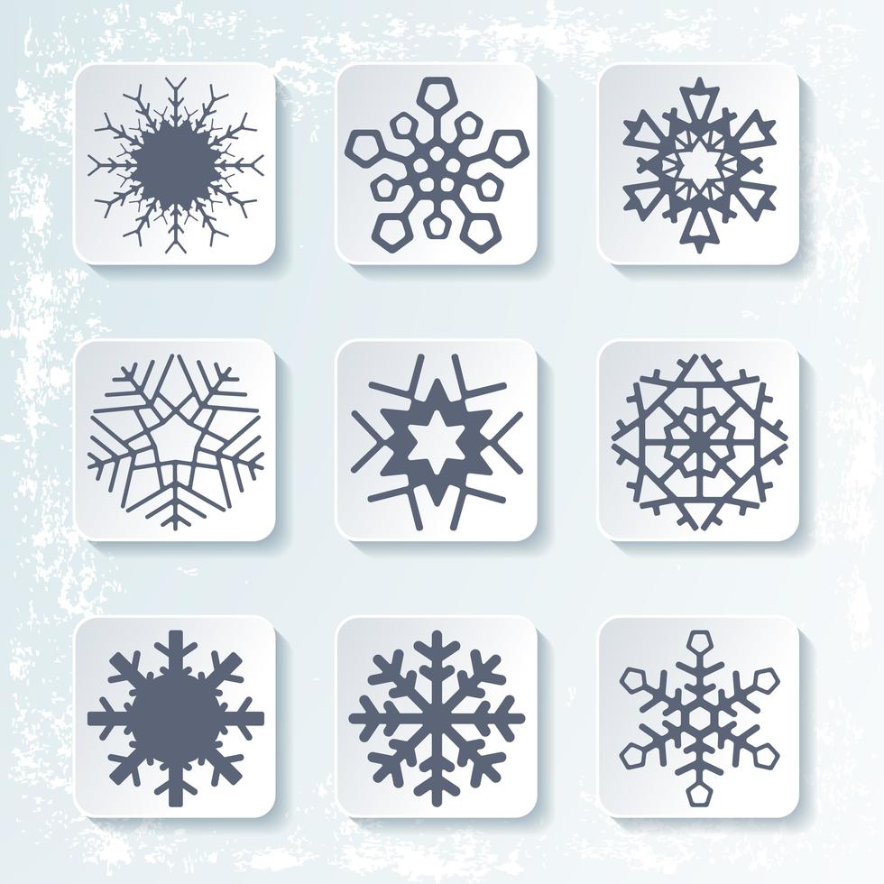 Set of 9 various snowflakes. Vector illustration 669046 Vector Art at ...