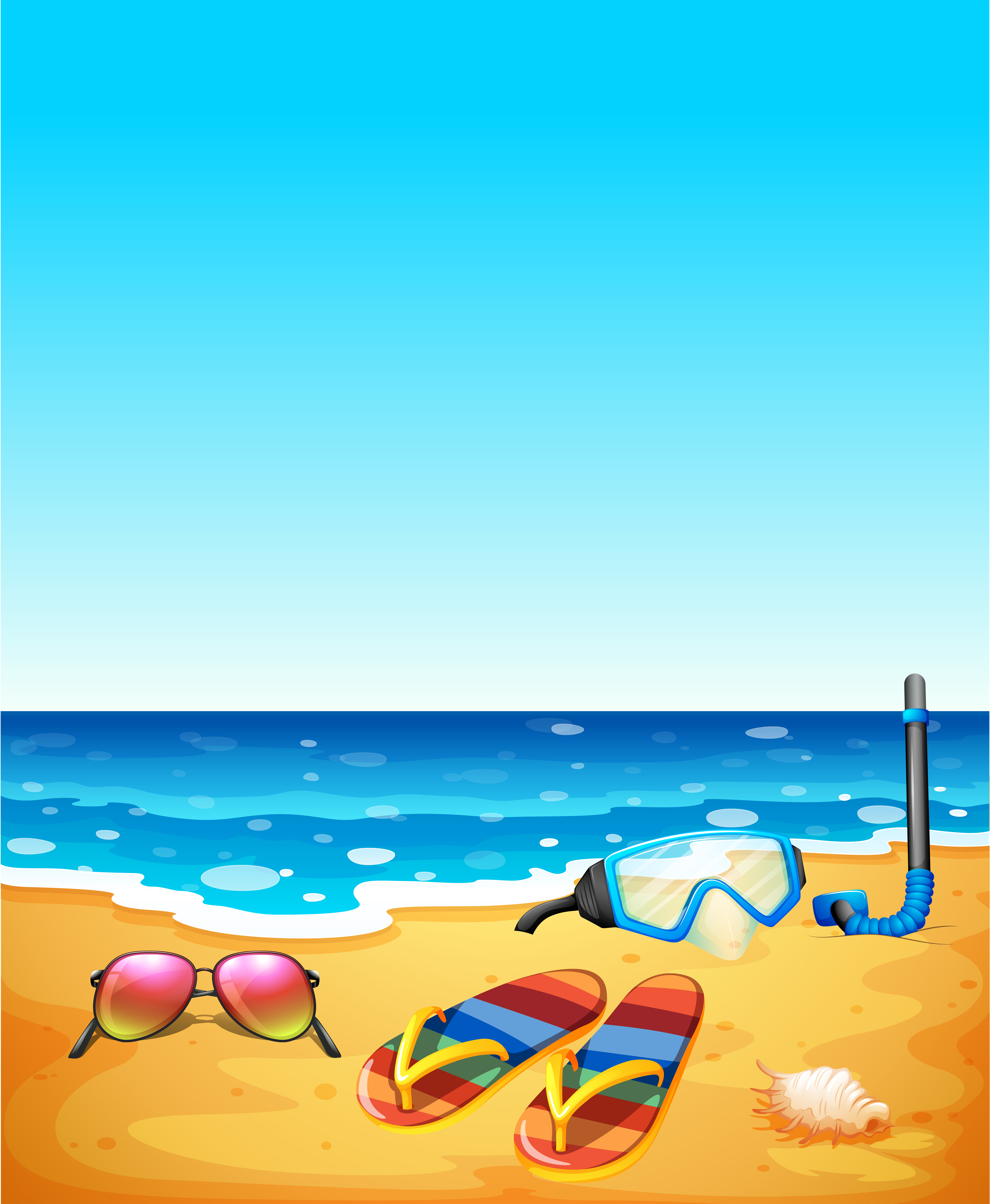 Beach Scene Vector Art, Icons, and Graphics for Free Download