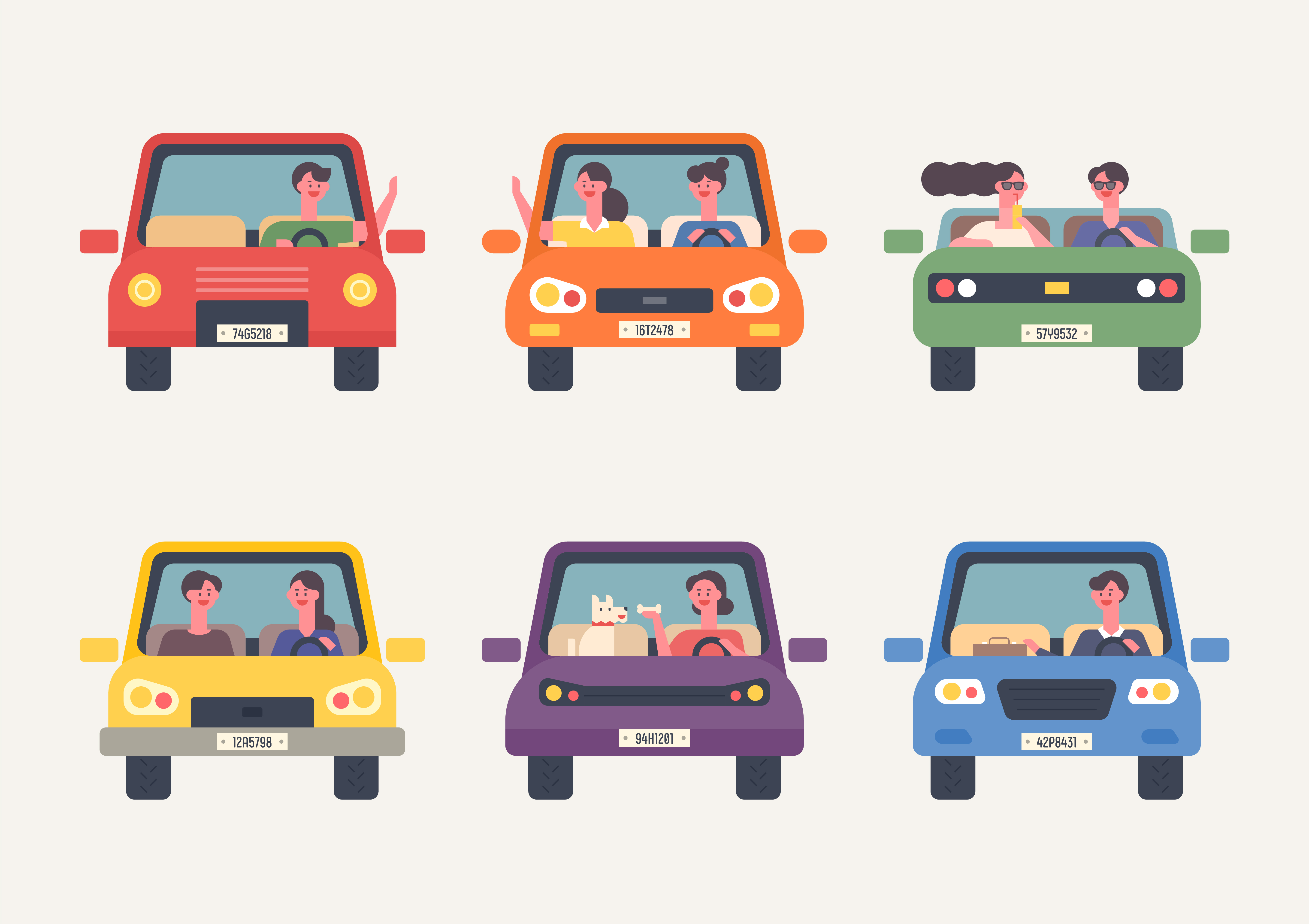 People driving cars 669792 Vector Art at Vecteezy