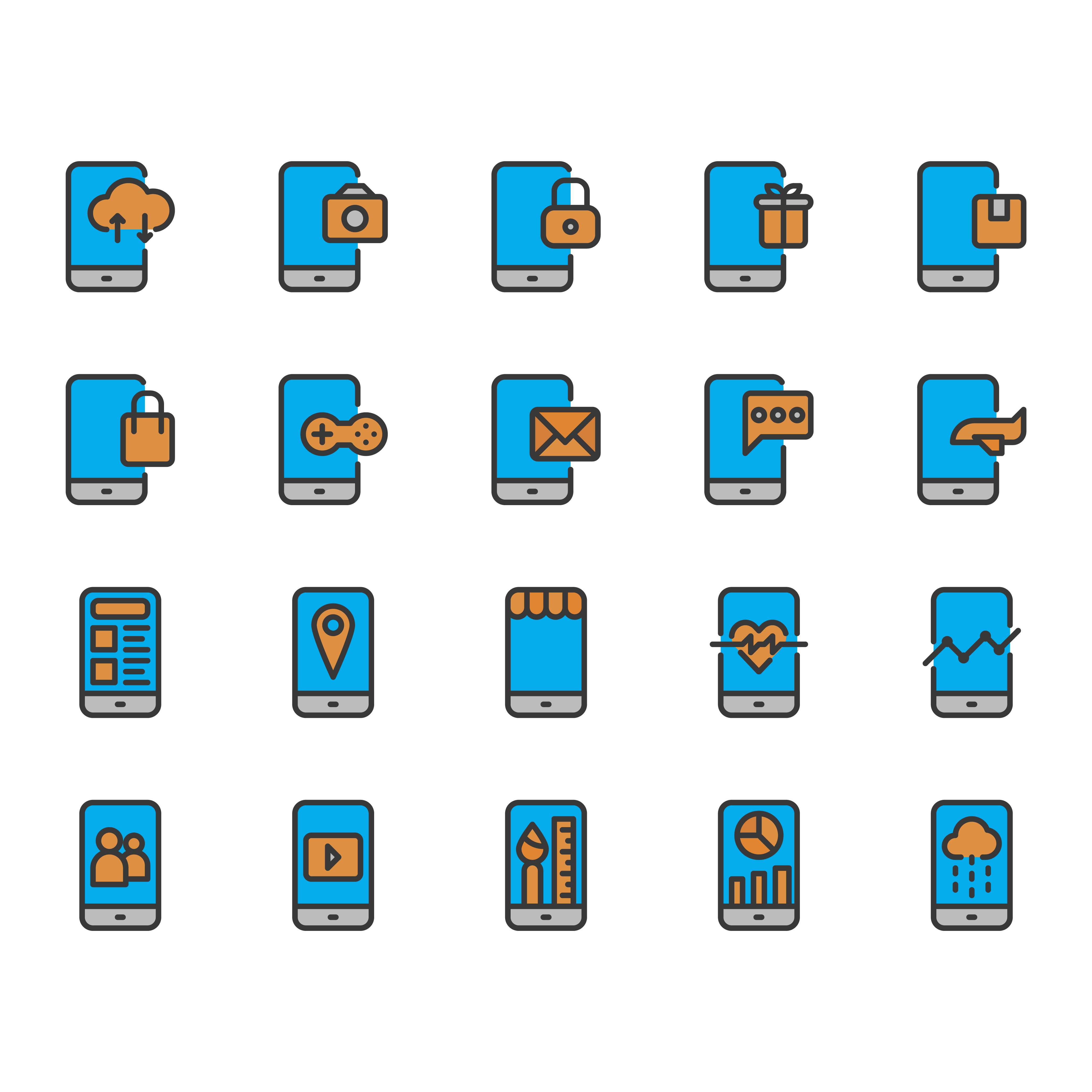 Mobile application icon set 669901 Vector Art at Vecteezy Mobile application icon set 669901 Vector Art at Vecteezy