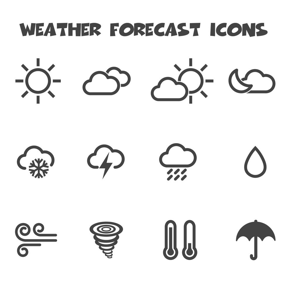 weather forecast icons 672989 Vector Art at Vecteezy