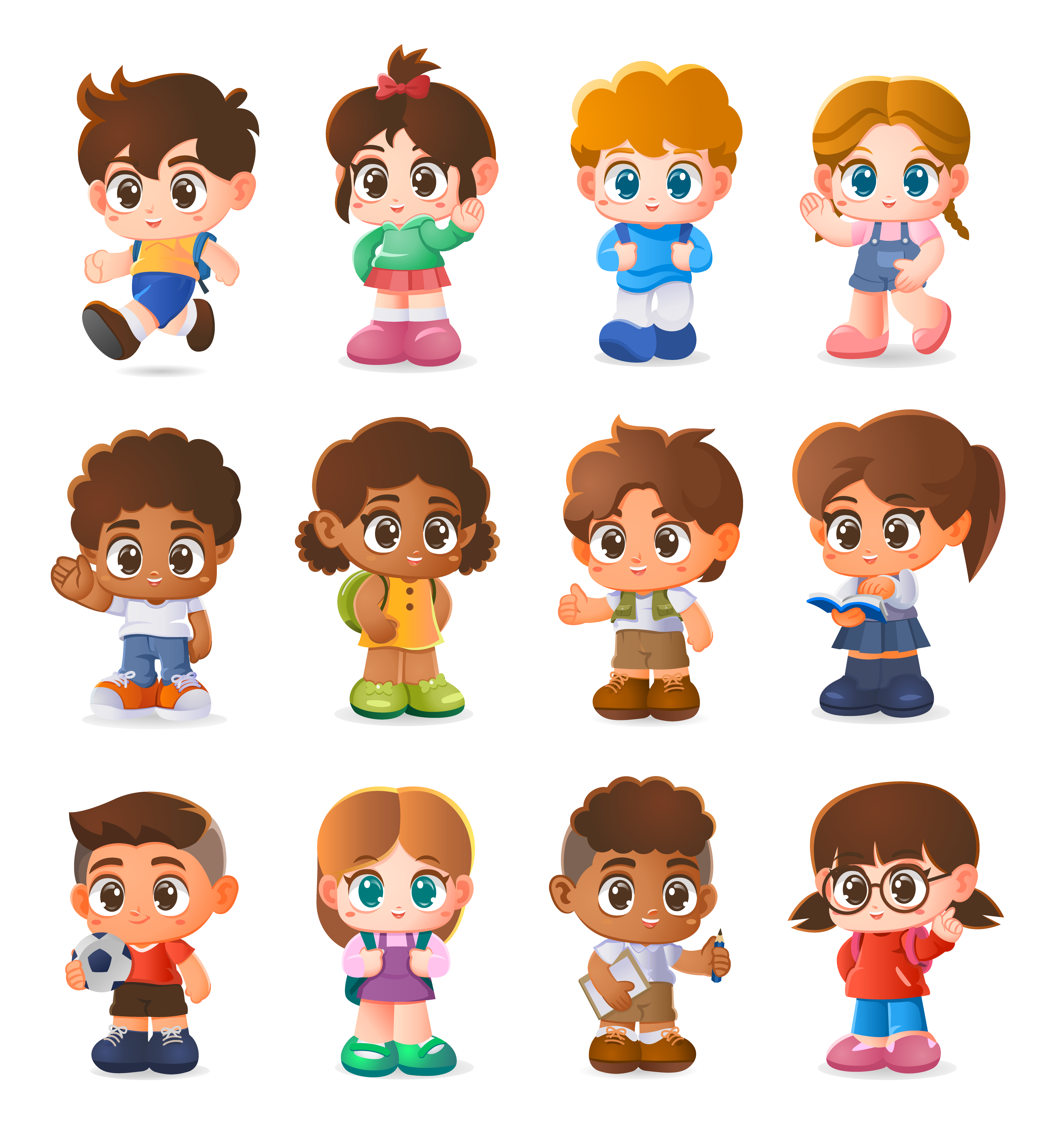 Set of kids, Character design 674106 Vector Art at Vecteezy Set of kids, Character design 674106 Vector Art at Vecteezy