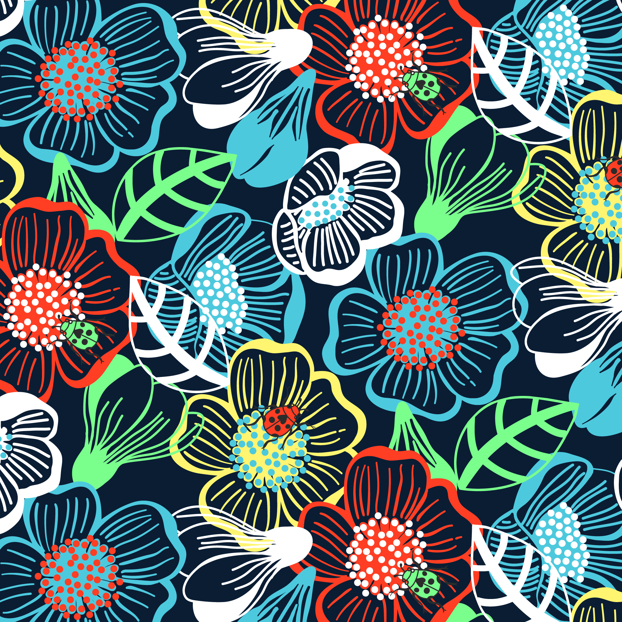 Hand drawn bold colorful large print floral pattern 674347 Vector Art ... Hand drawn bold colorful large print floral pattern 674347 Vector Art ...