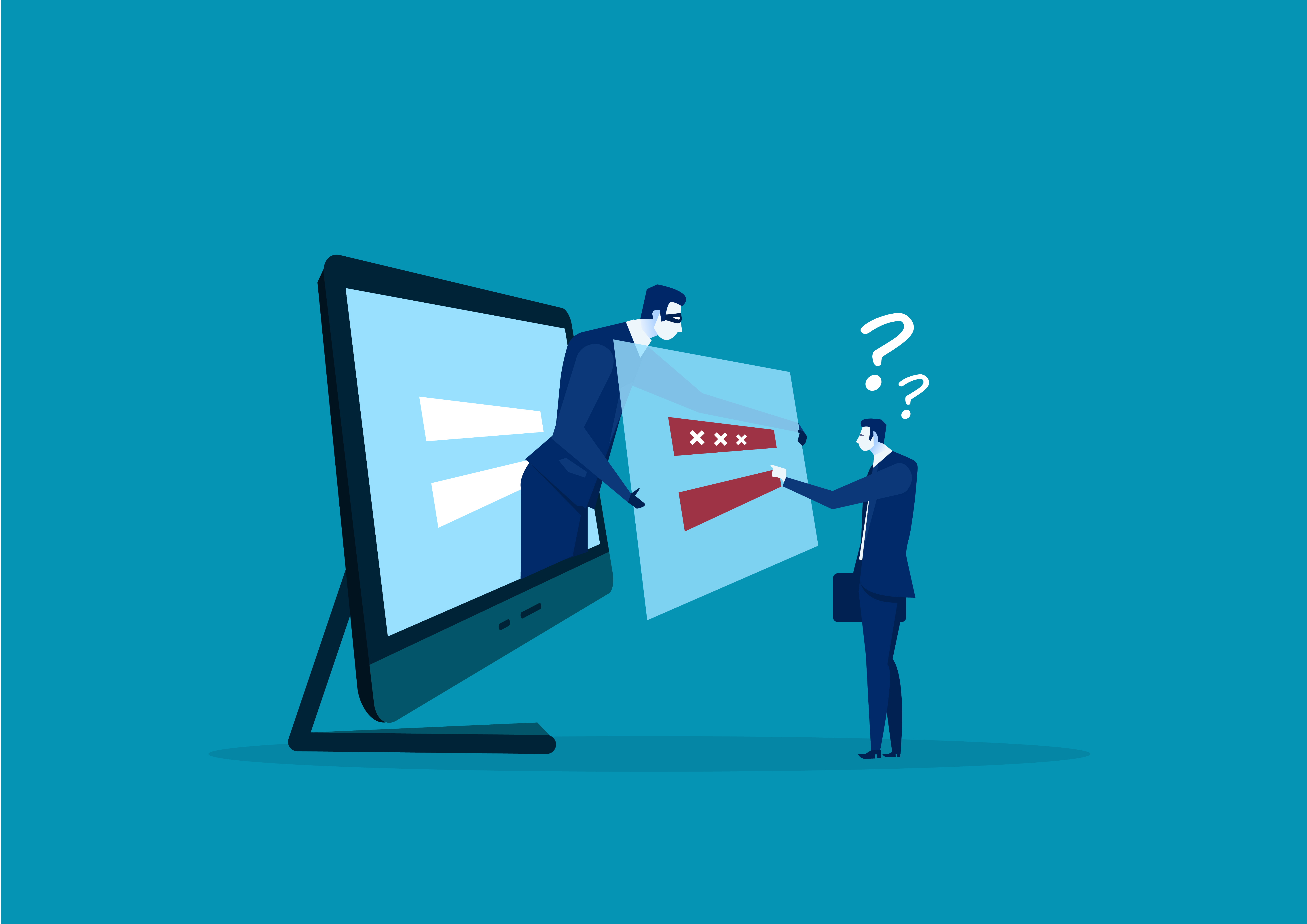 Businessman Thief Hacker In Mask Stealing Passwords And Login 675478
