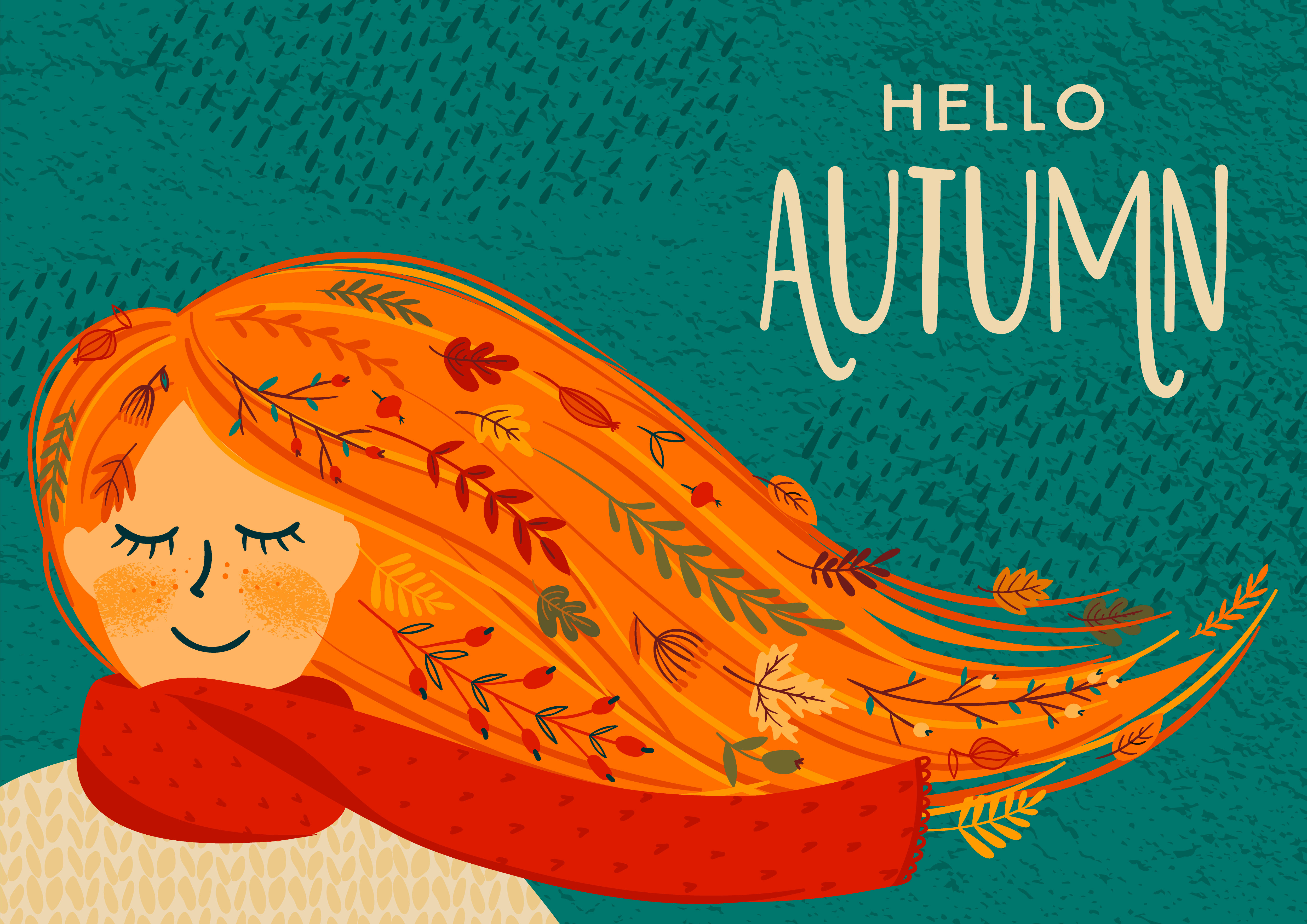 Hello Autumn Card 676349 Vector Art At Vecteezy