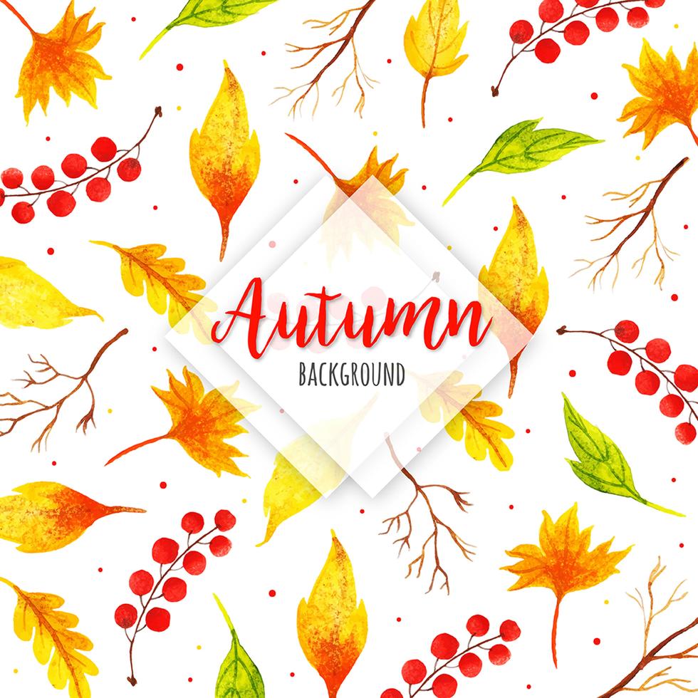 Beautiful Watercolor Autumn Leaves Background 677344 Vector Art at Vecteezy