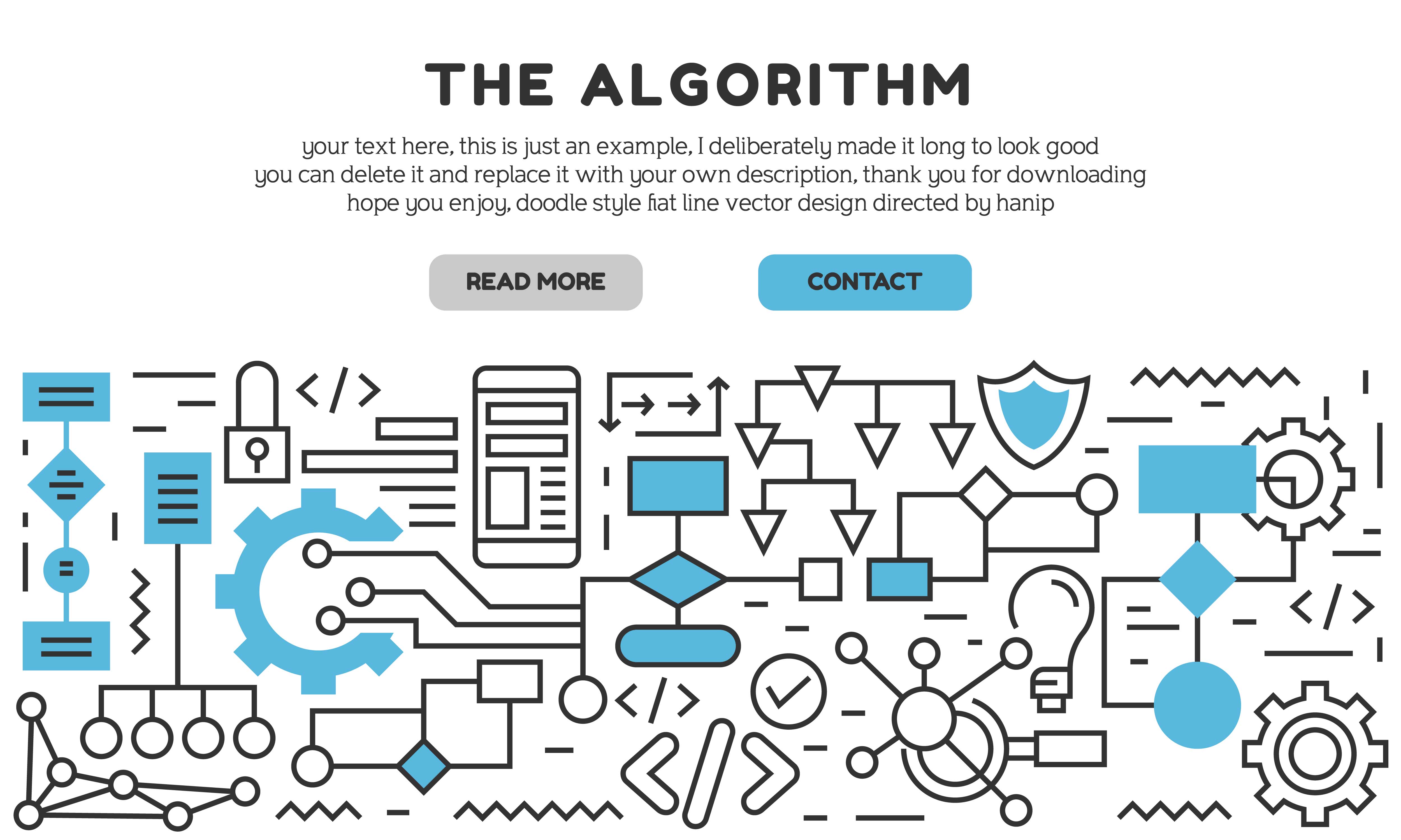 Algorithme page de destination de ligne plate - Telecharger Vectoriel ...