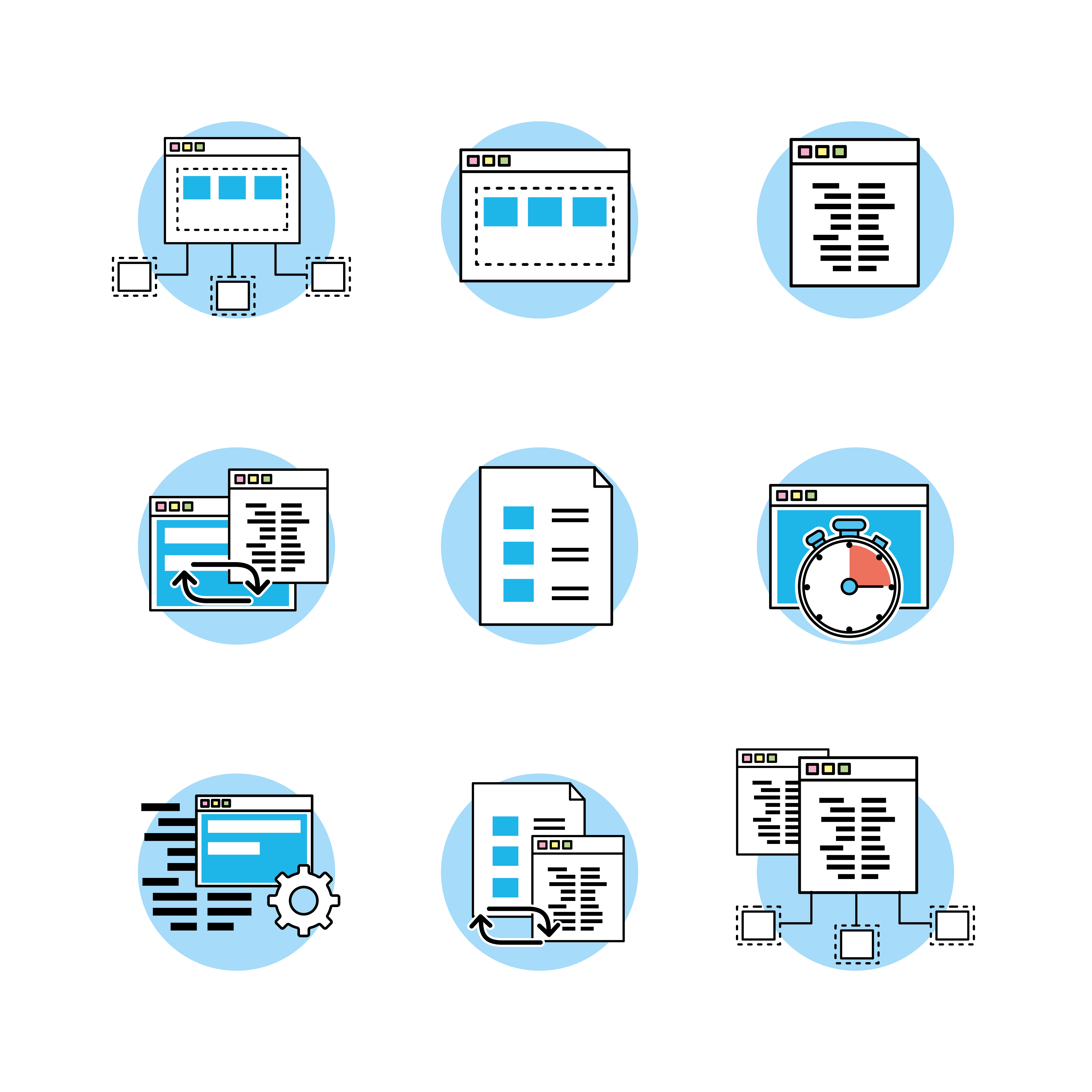set of website, code, programmer technology icons 679452 Vector Art at ...