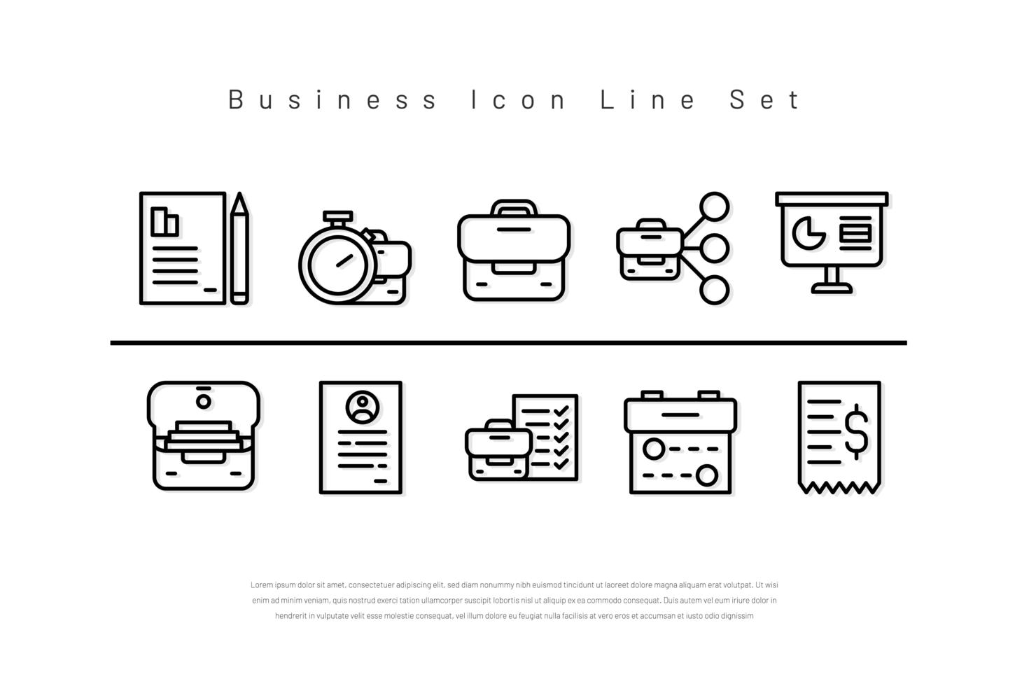 Busines Icon Set Line Version 680094 Vector Art At Vecteezy