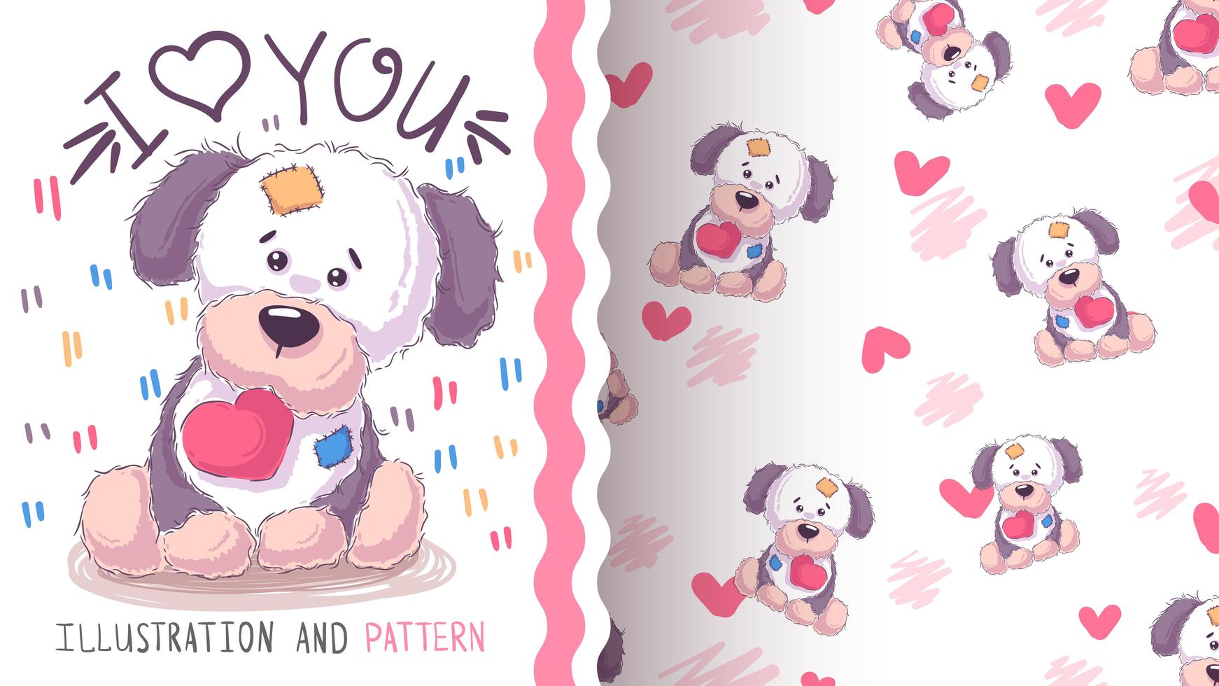 Cute dog, puppy - seamless pattern 680185 Vector Art at Vecteezy