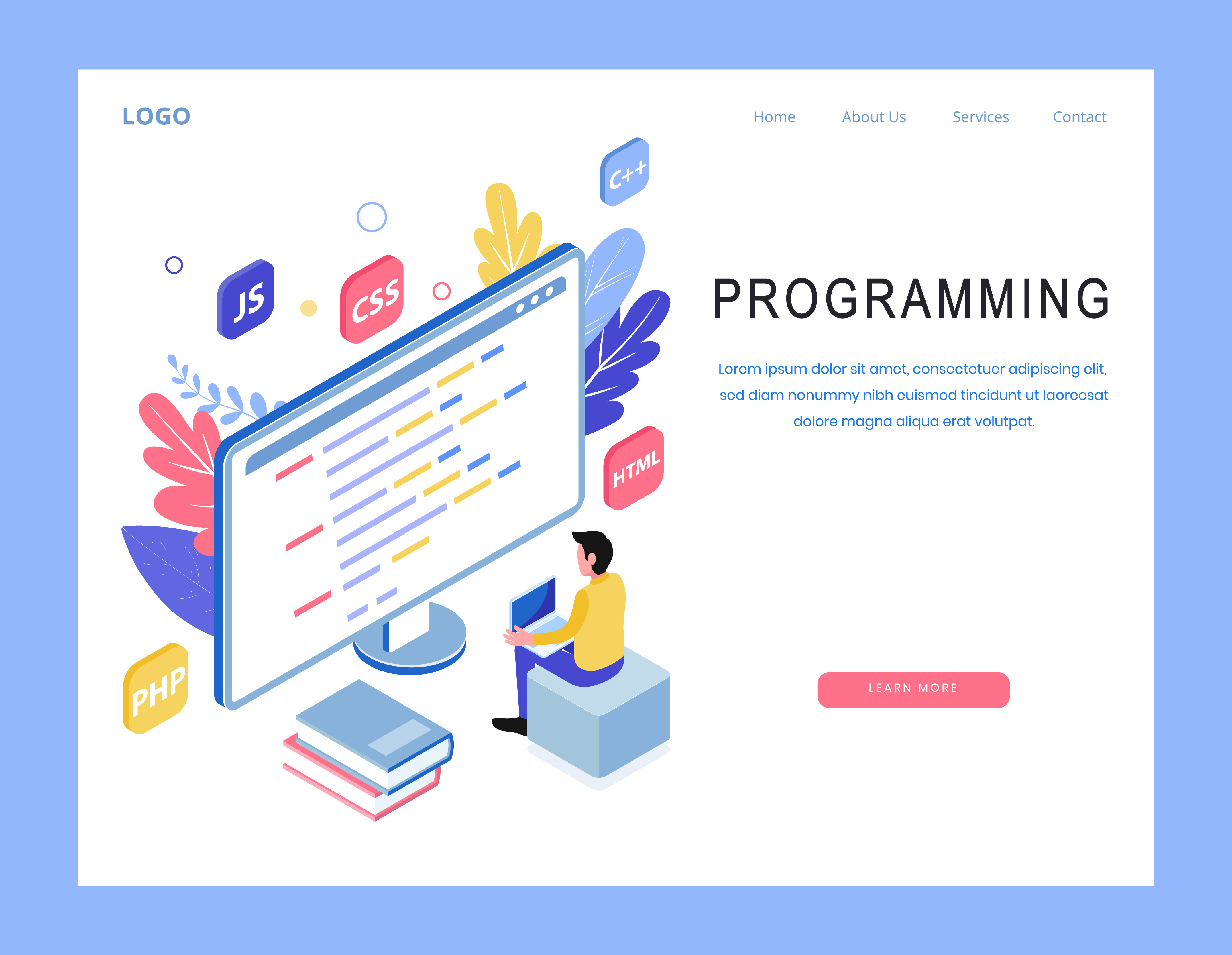 Isometric Programming Landing Page 680402 Vector Art At Vecteezy