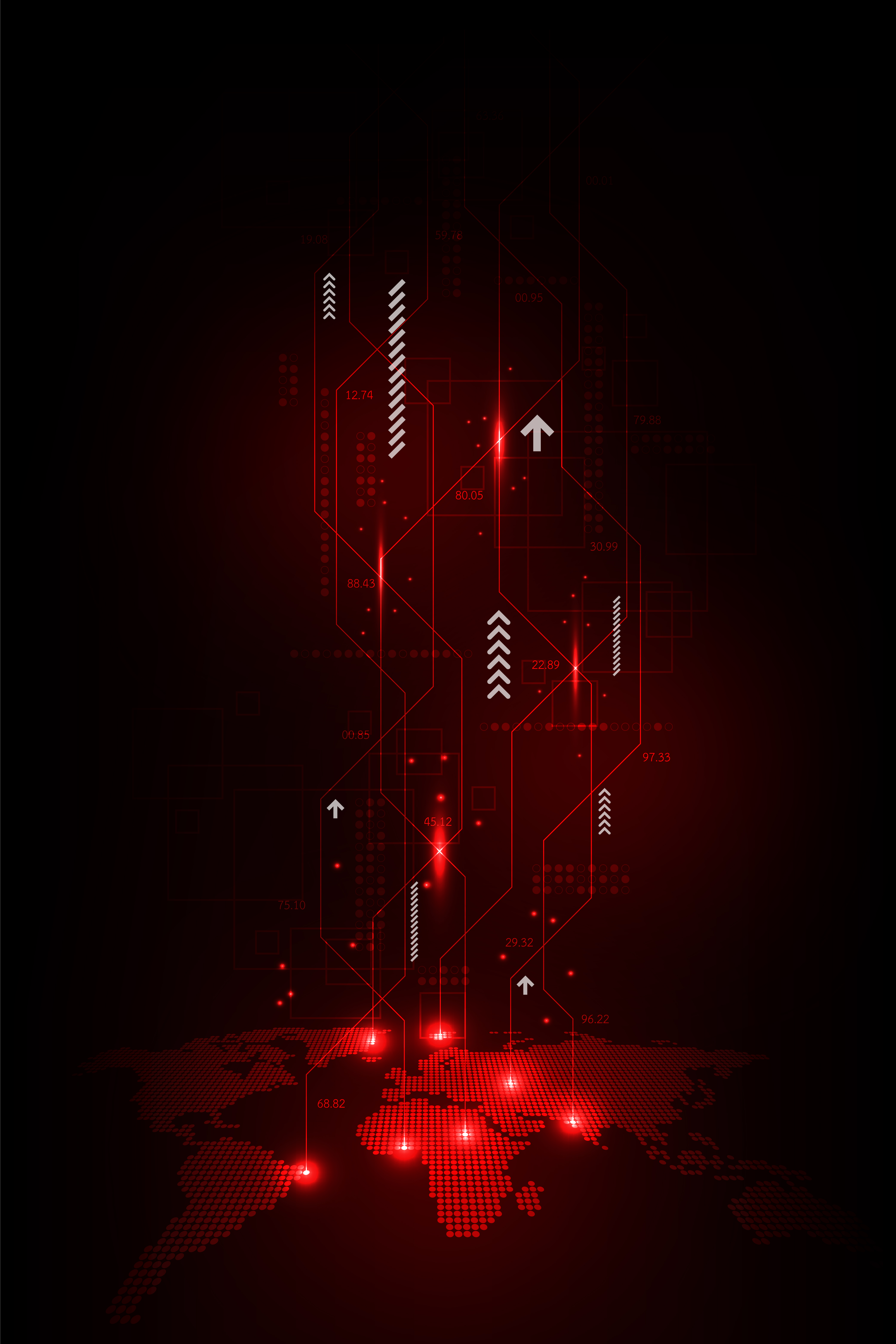 Glowing vertical global tech concept 680527 Vector Art at Vecteezy