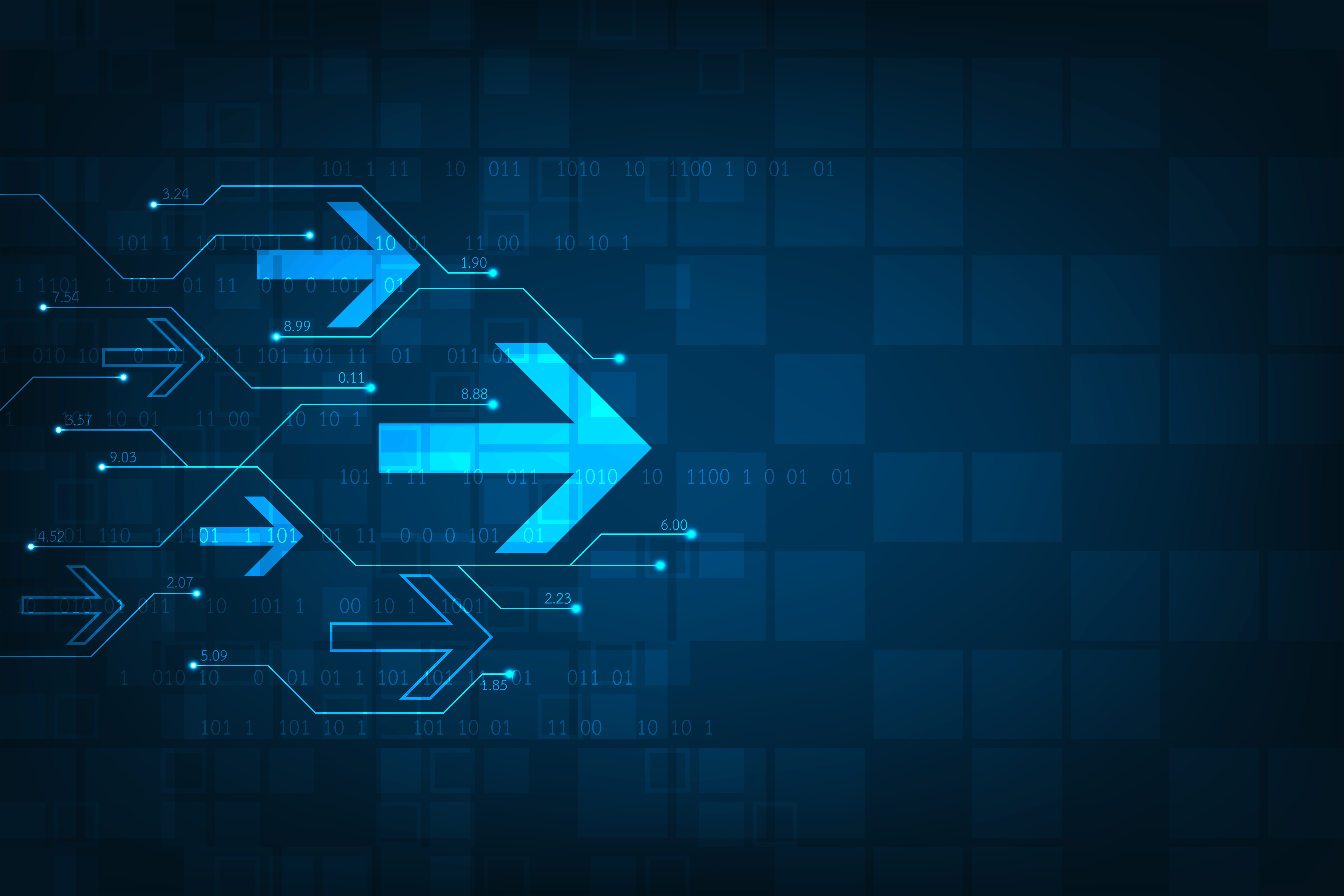 Glowing blue tech arrow pattern 680545 Vector Art at Vecteezy