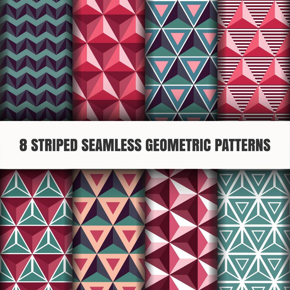 Set of striped seamless geometric patterns 680794 Vector Art at Vecteezy