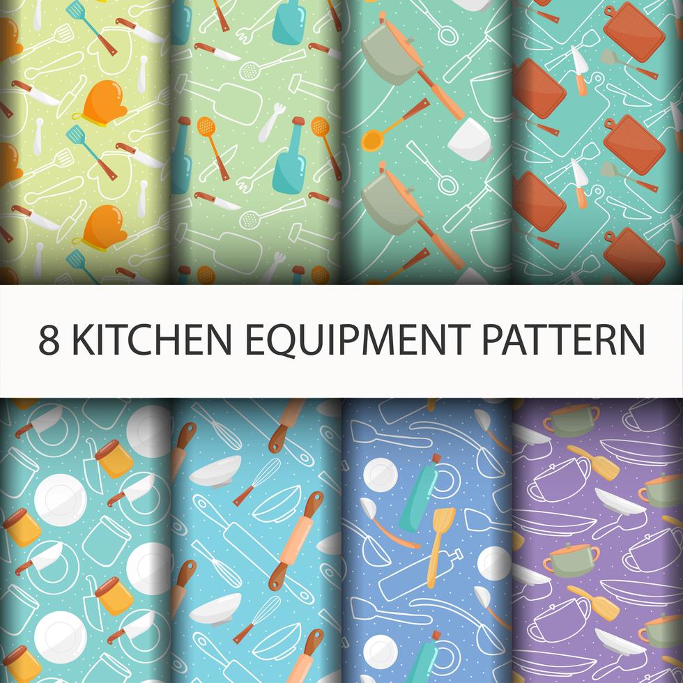Kitchen tools pattern set. 680830 Vector Art at Vecteezy