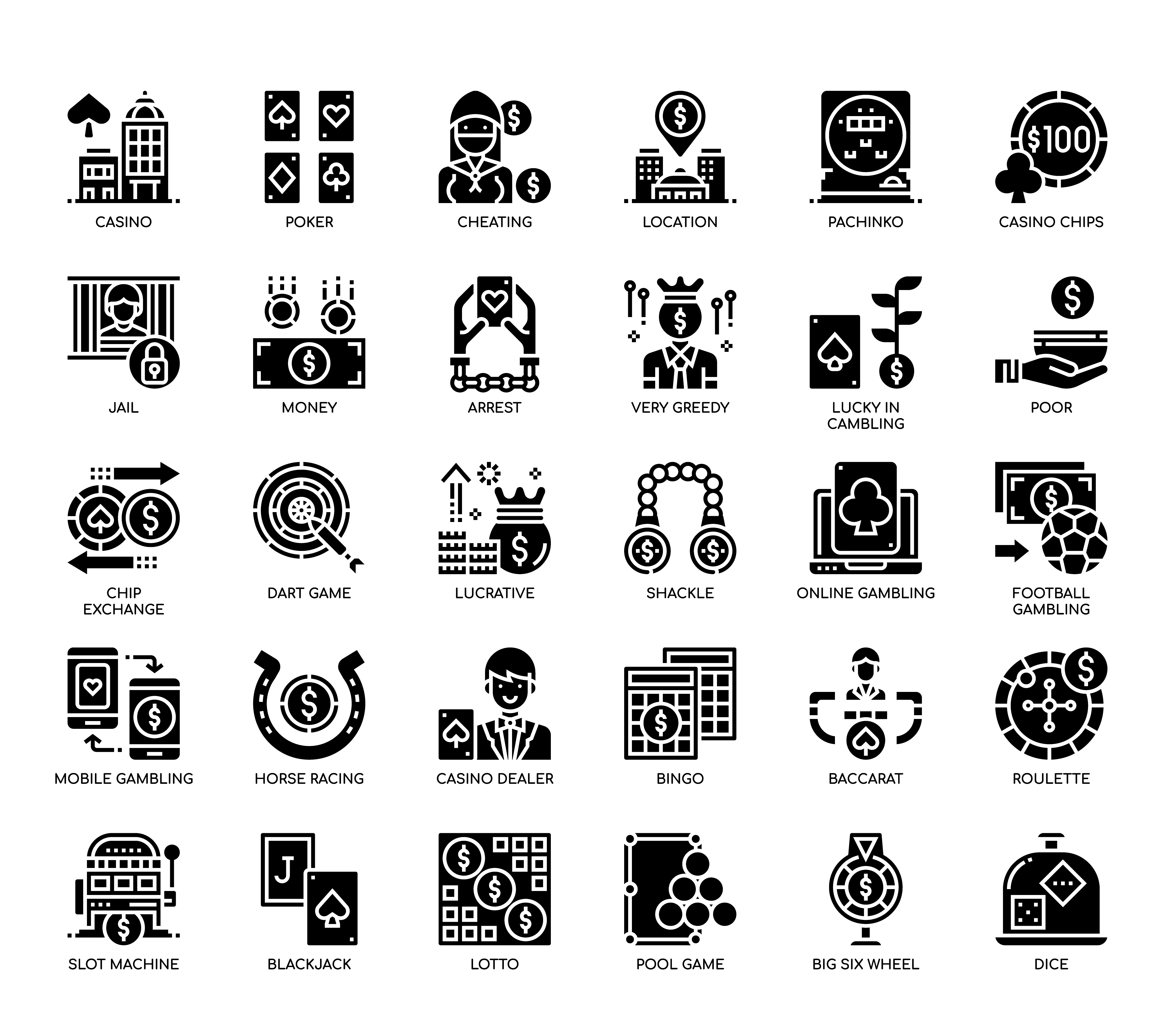 Gambling Elements , Glyph Icons 681016 Vector Art at Vecteezy Gambling Elements , Glyph Icons 681016 Vector Art at Vecteezy