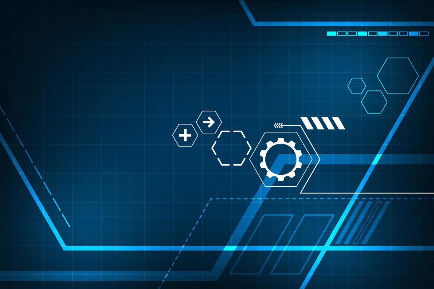 Abstract glowing blue digital tech display frame 681423 Vector Art at ...