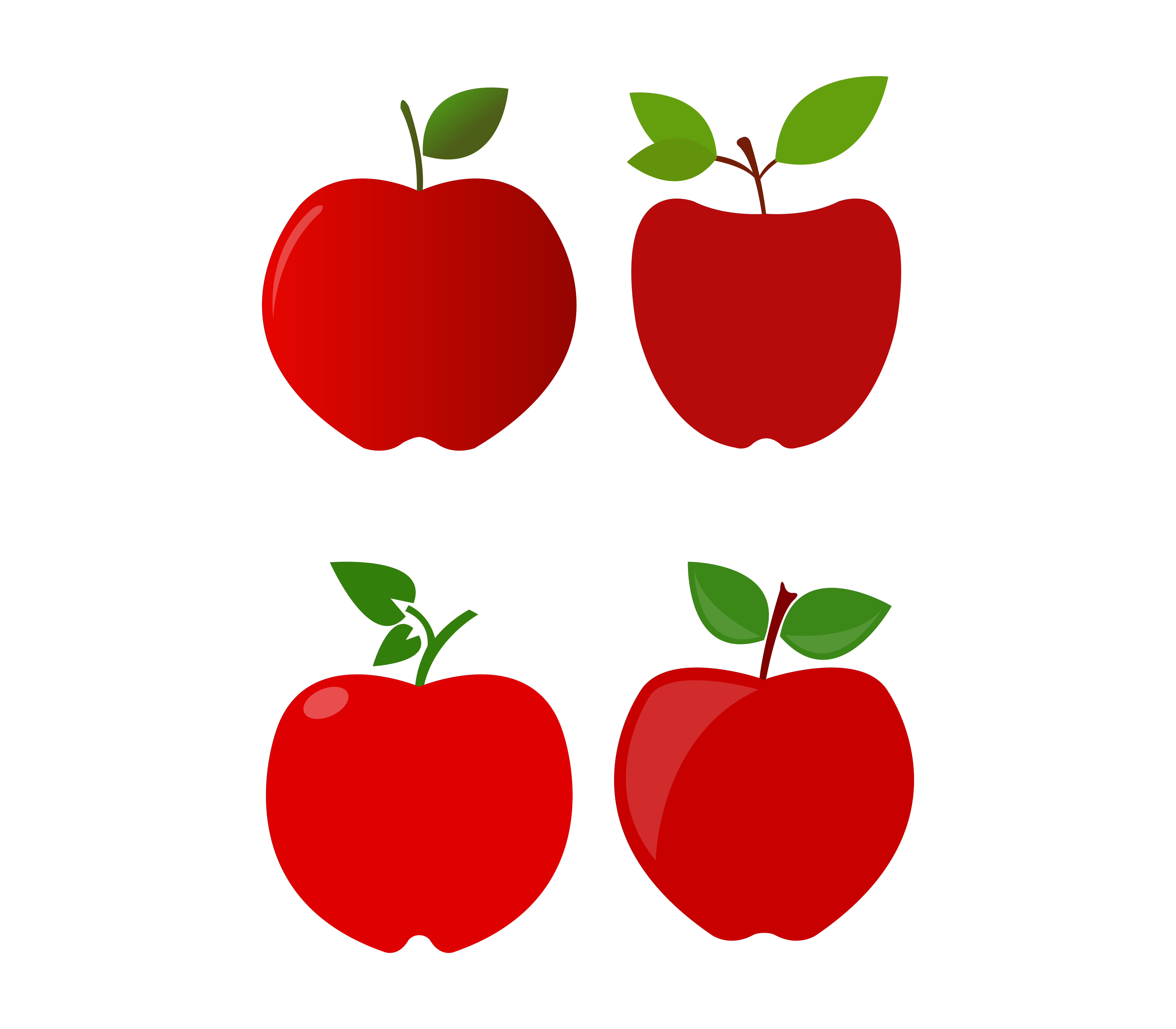 Set of apple icons on a white background 682032 Vector Art at Vecteezy